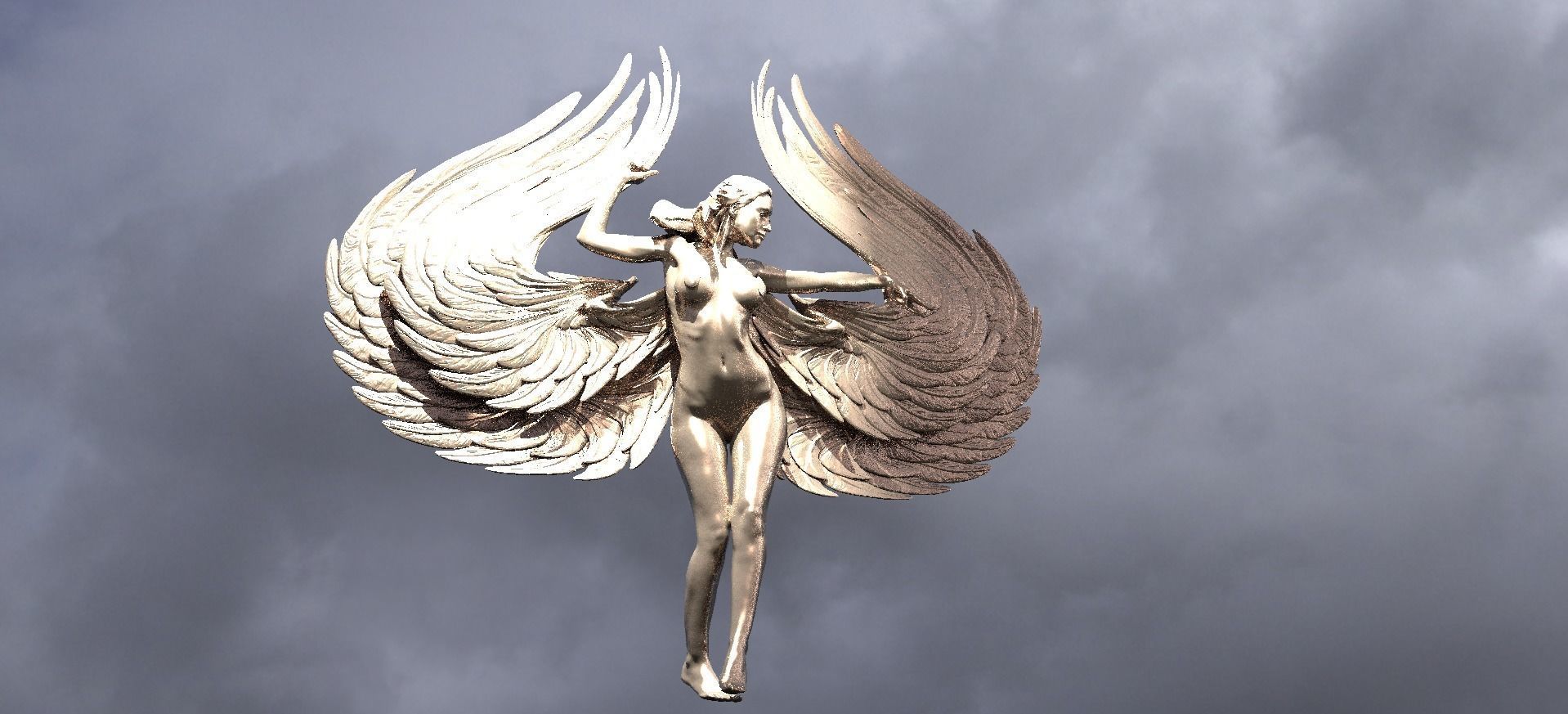 Elements Wings Sculpture 3 3D model | CGTrader