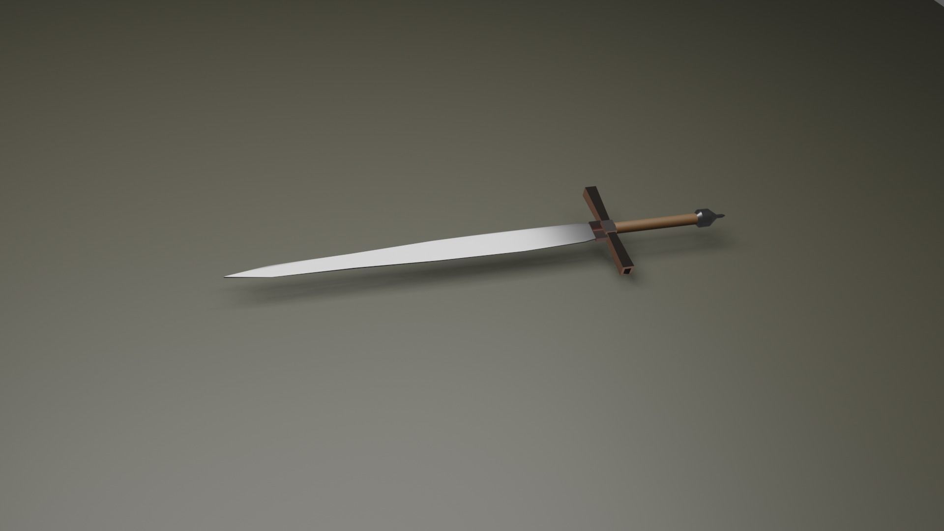 Low Polly Two Handed Sword free VR / AR / low-poly 3D model | CGTrader
