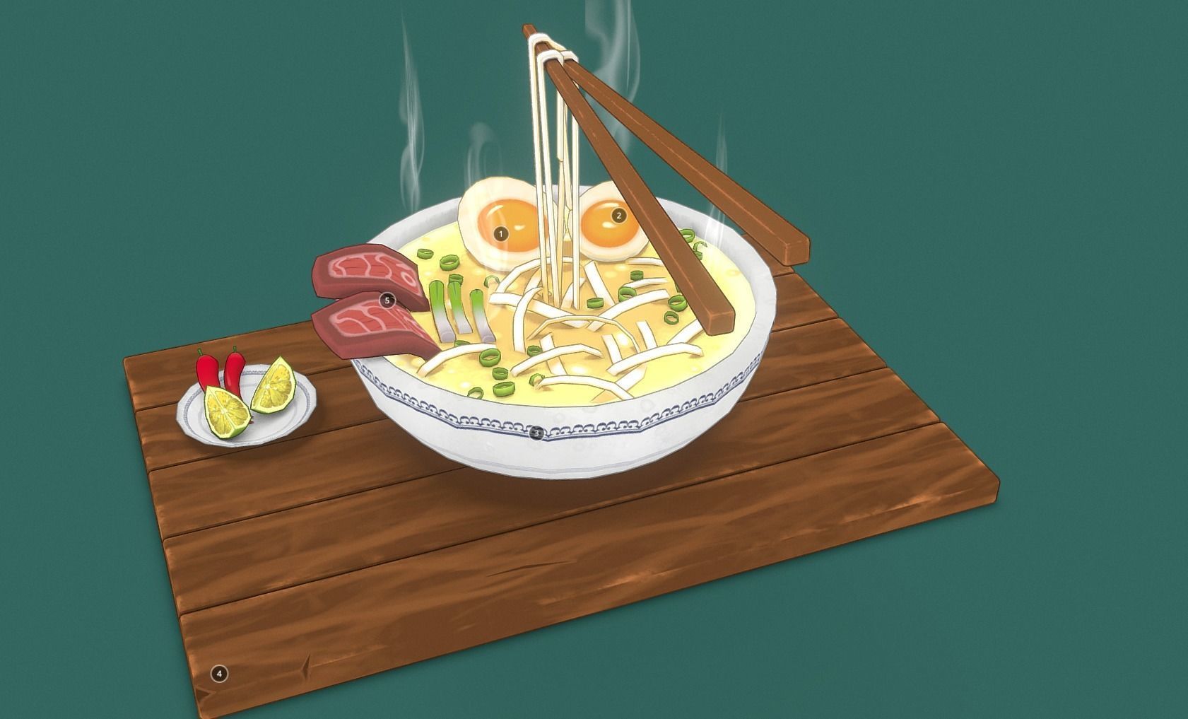 3D model Noodle 3d Stylized VR / AR / low-poly | CGTrader
