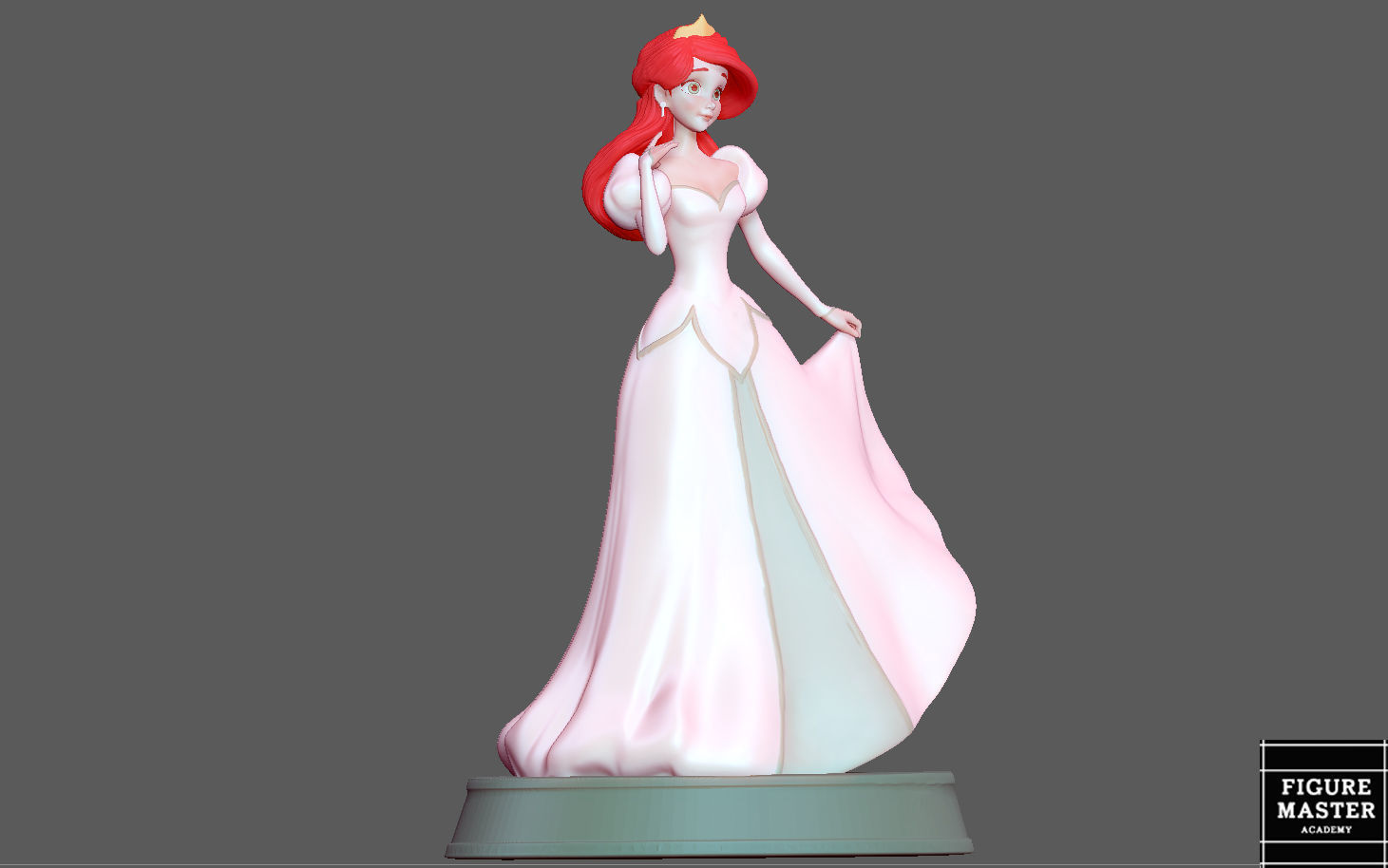ARIEL LITTLE MERMAID WEDDING DRESS DISNEY ANIMATION princess 3D model 3D printable | CGTrader