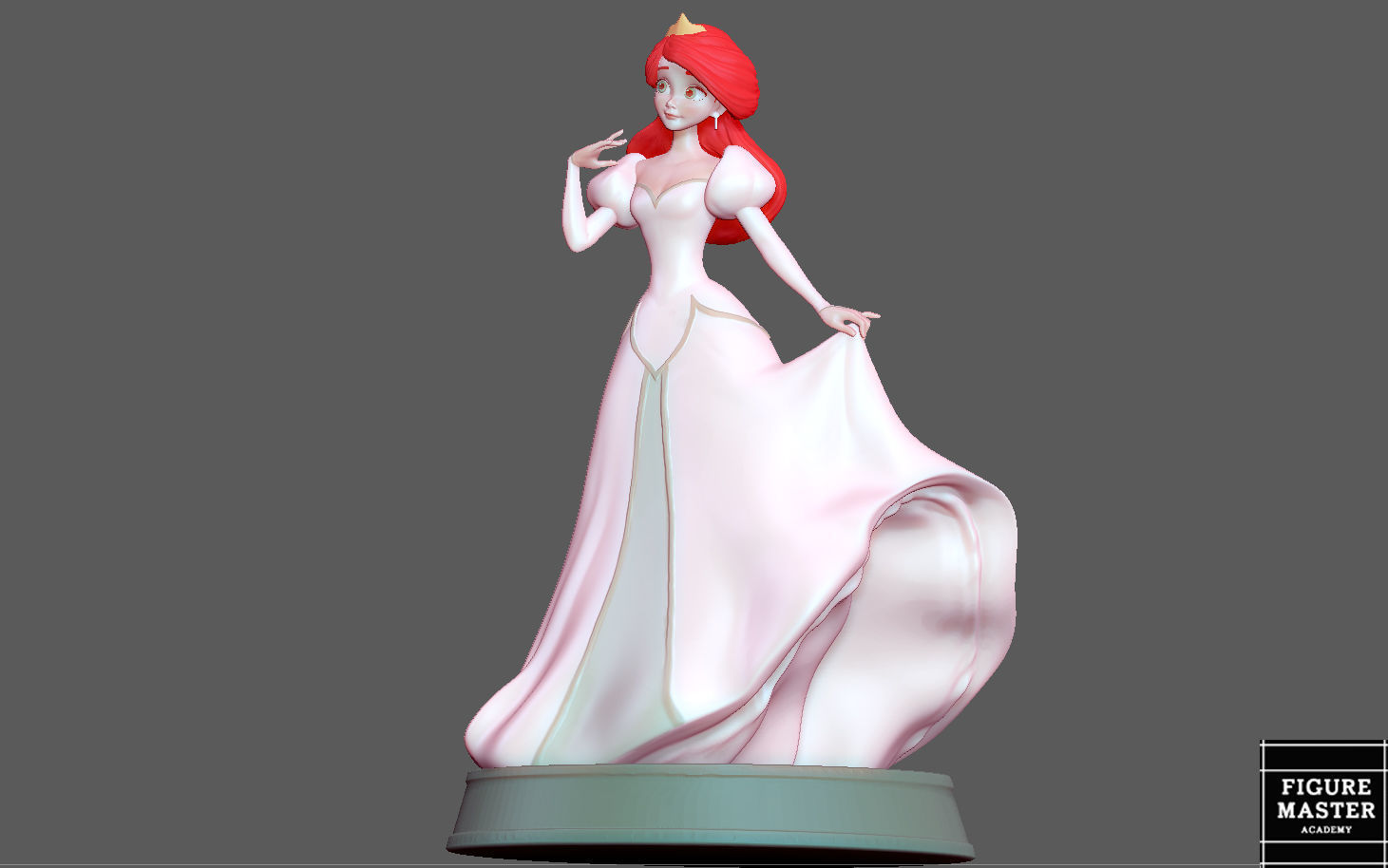 ARIEL LITTLE MERMAID WEDDING DRESS DISNEY ANIMATION princess 3D model ...