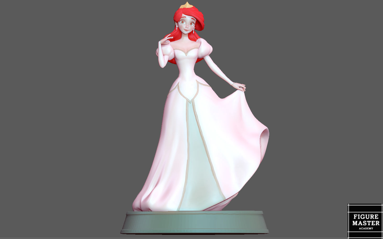 ARIEL LITTLE MERMAID WEDDING DRESS DISNEY ANIMATION princess 3D model ...