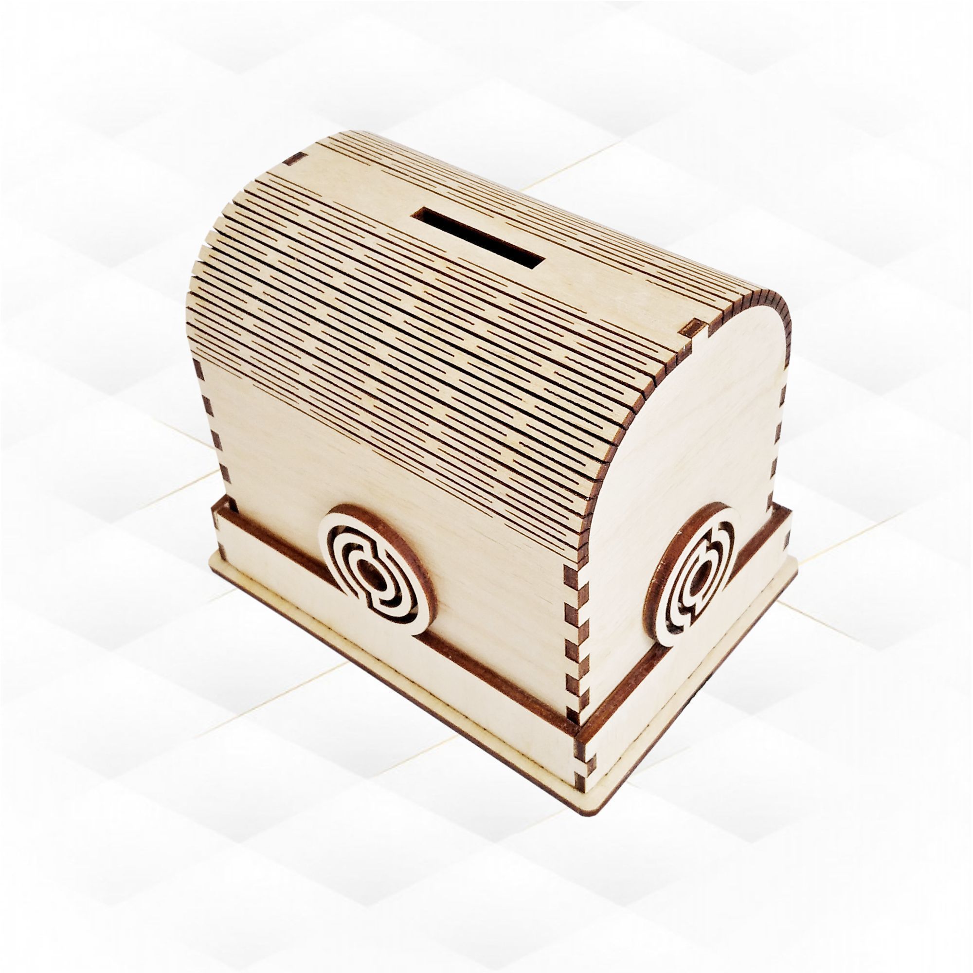 Piggy bank coin box svg dxf design for laser cut 3D model 3D printable ...