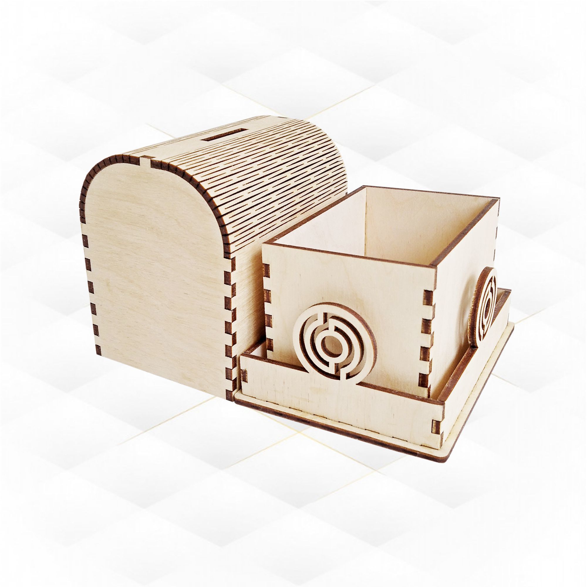 Piggy bank coin box svg dxf design for laser cut 3D model 3D printable ...