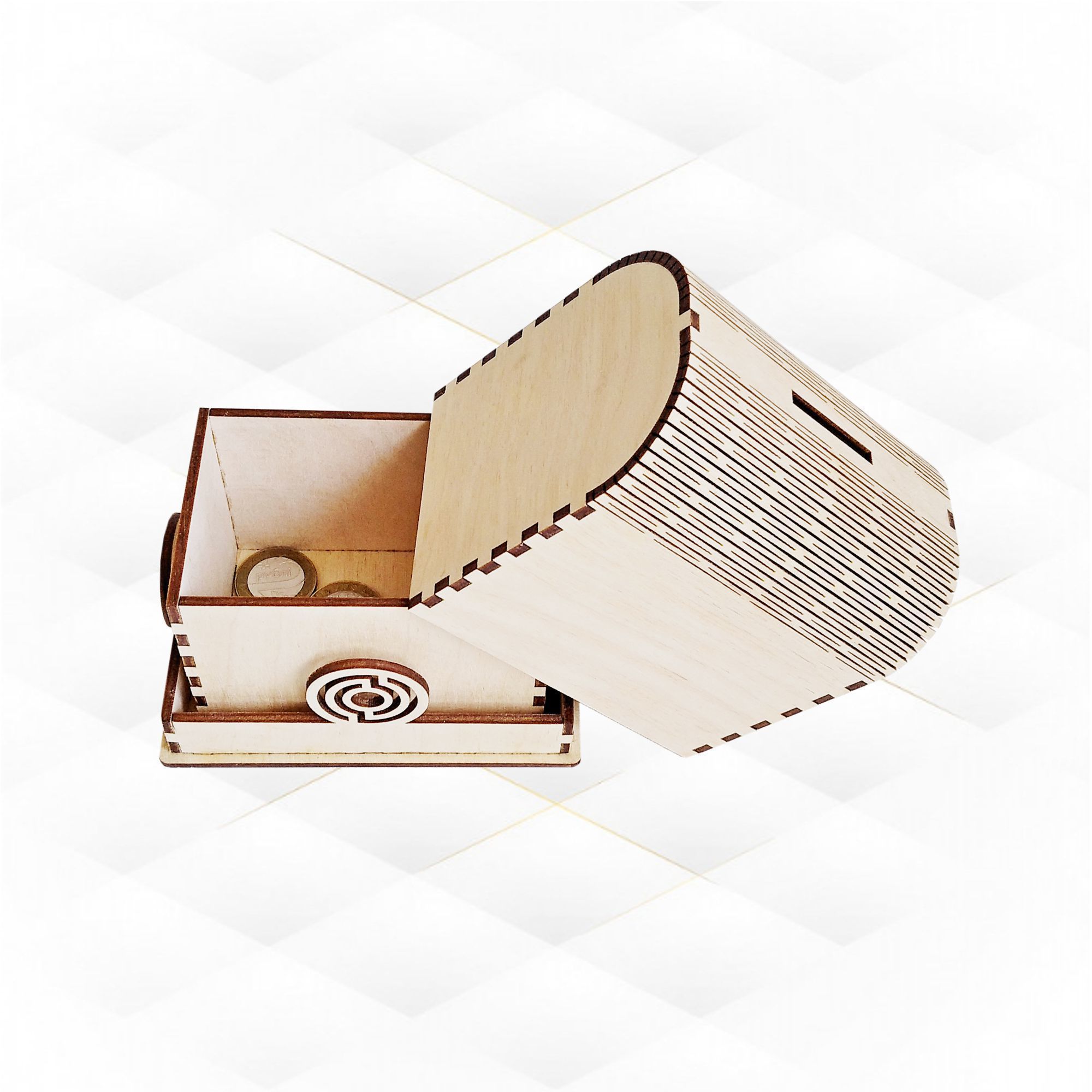 Piggy bank coin box svg dxf design for laser cut 3D model 3D printable ...