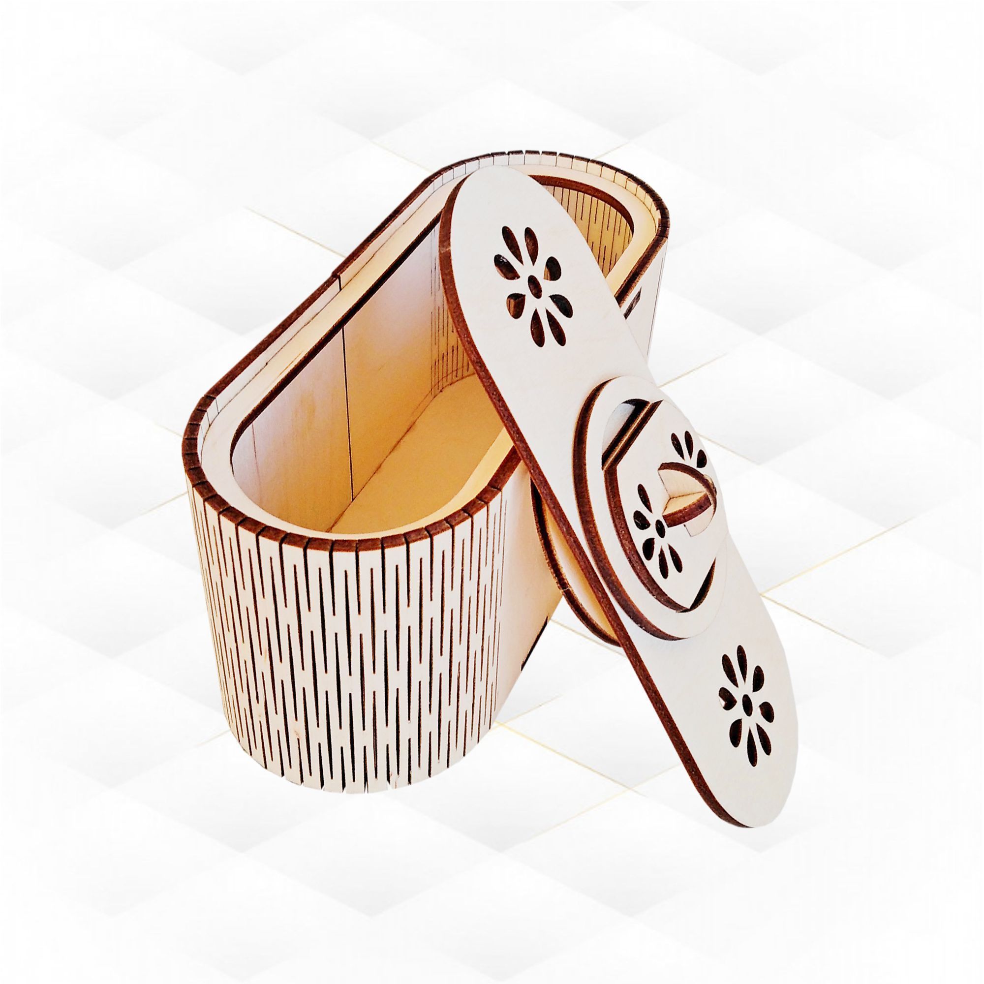 Lockable gift box oval svg dxf files for laser cut 3D model 3D ...