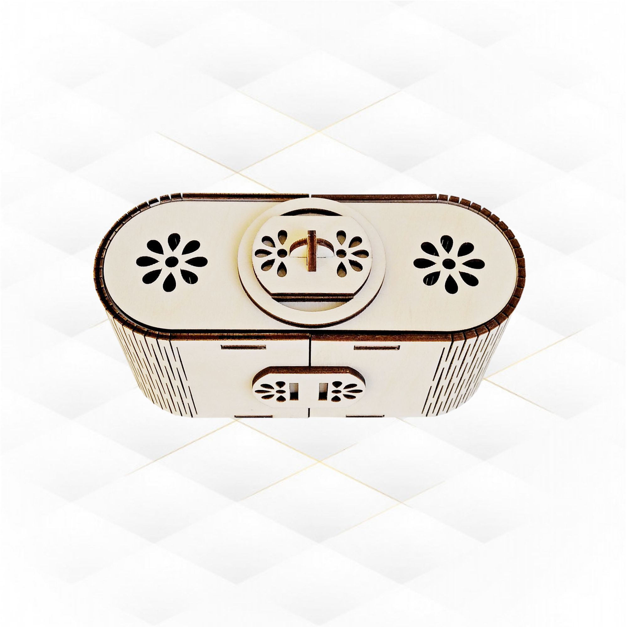 Lockable gift box oval svg dxf files for laser cut 3D model 3D ...
