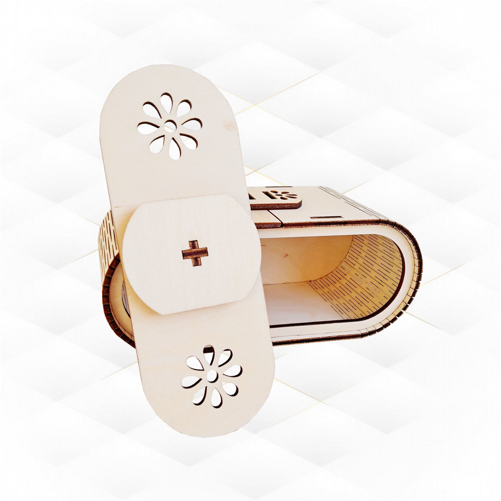 Lockable gift box oval svg dxf files for laser cut 3D model 3D ...