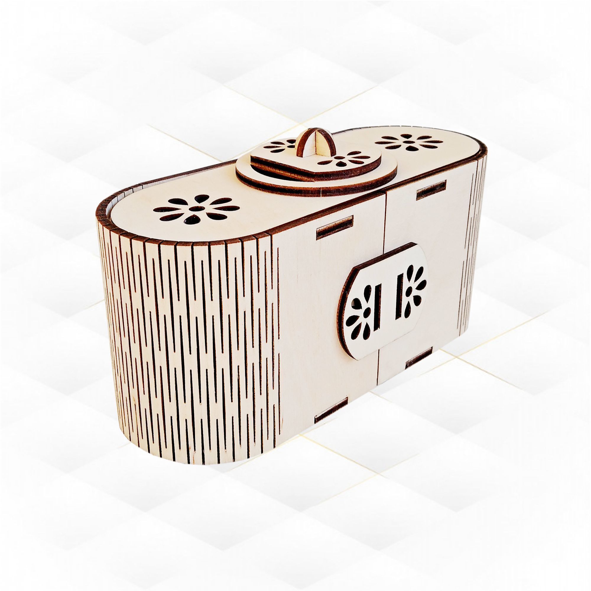 Lockable gift box oval svg dxf files for laser cut 3D model 3D ...