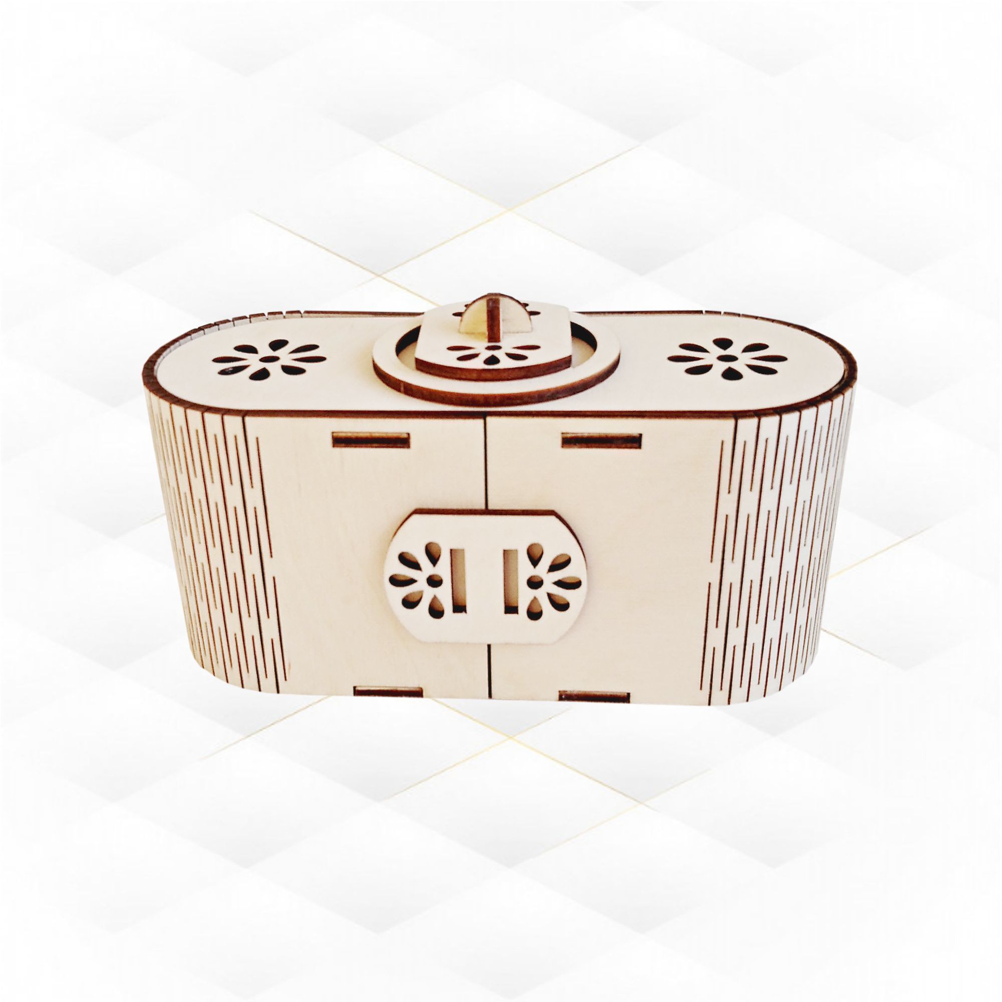Lockable gift box oval svg dxf files for laser cut 3D model 3D ...