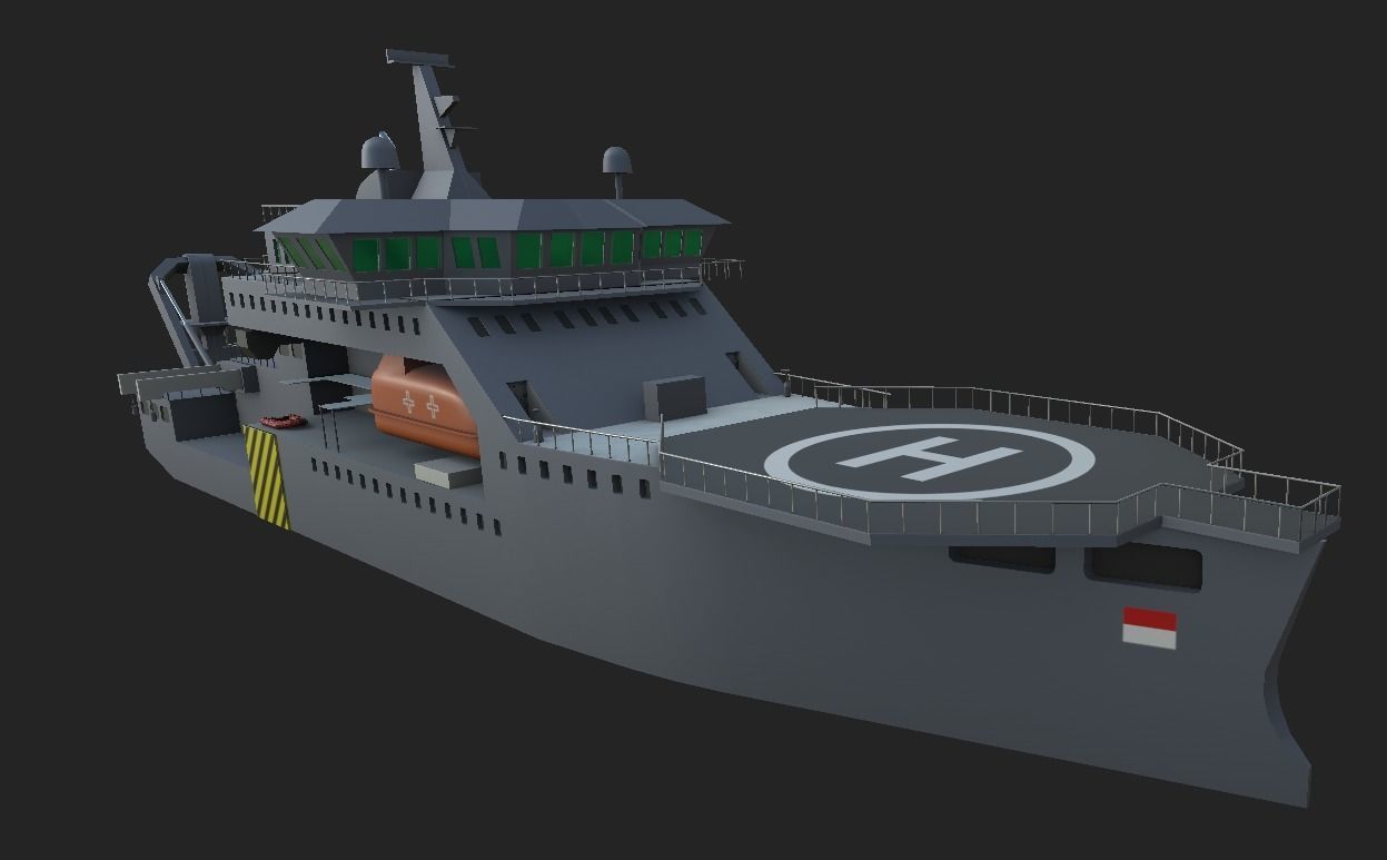 SUBMARINE RESCUE SUPPORT VESSEL 3D model | CGTrader