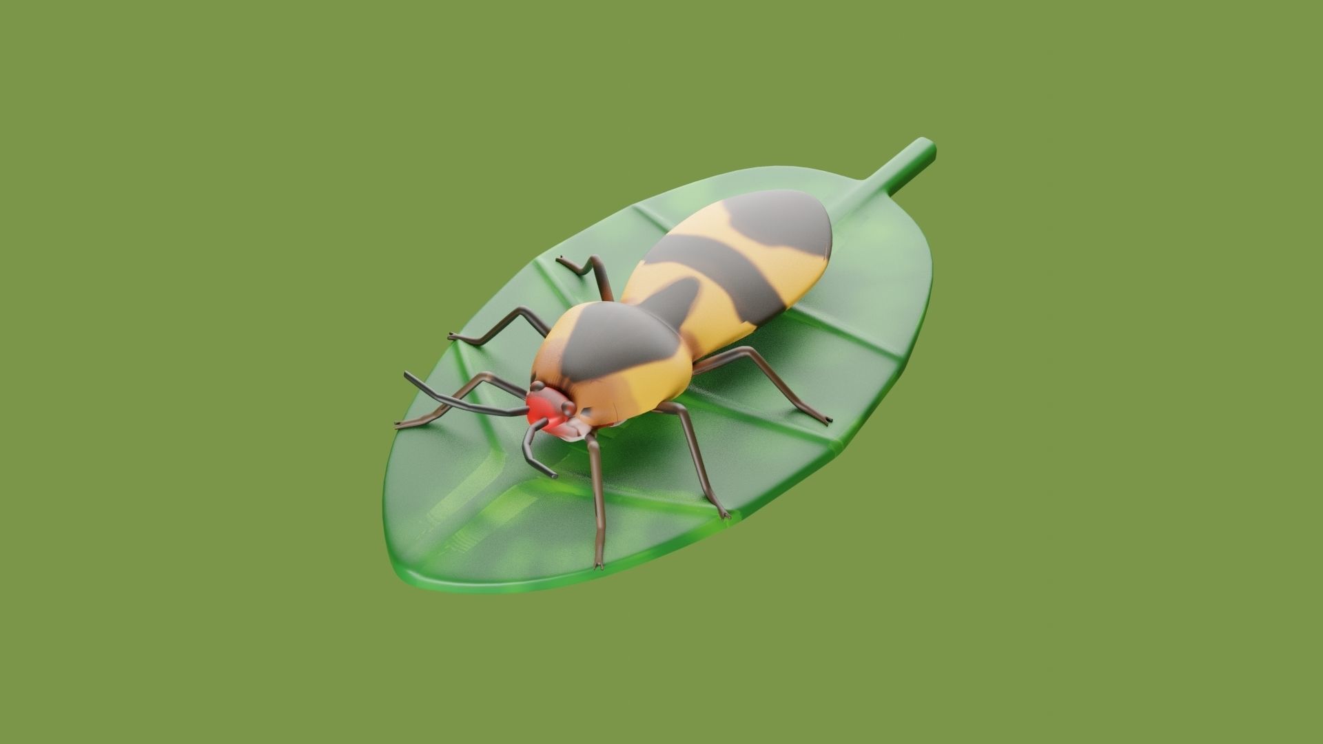 Bug with Leaf 3D Model 3D model 3D printable | CGTrader
