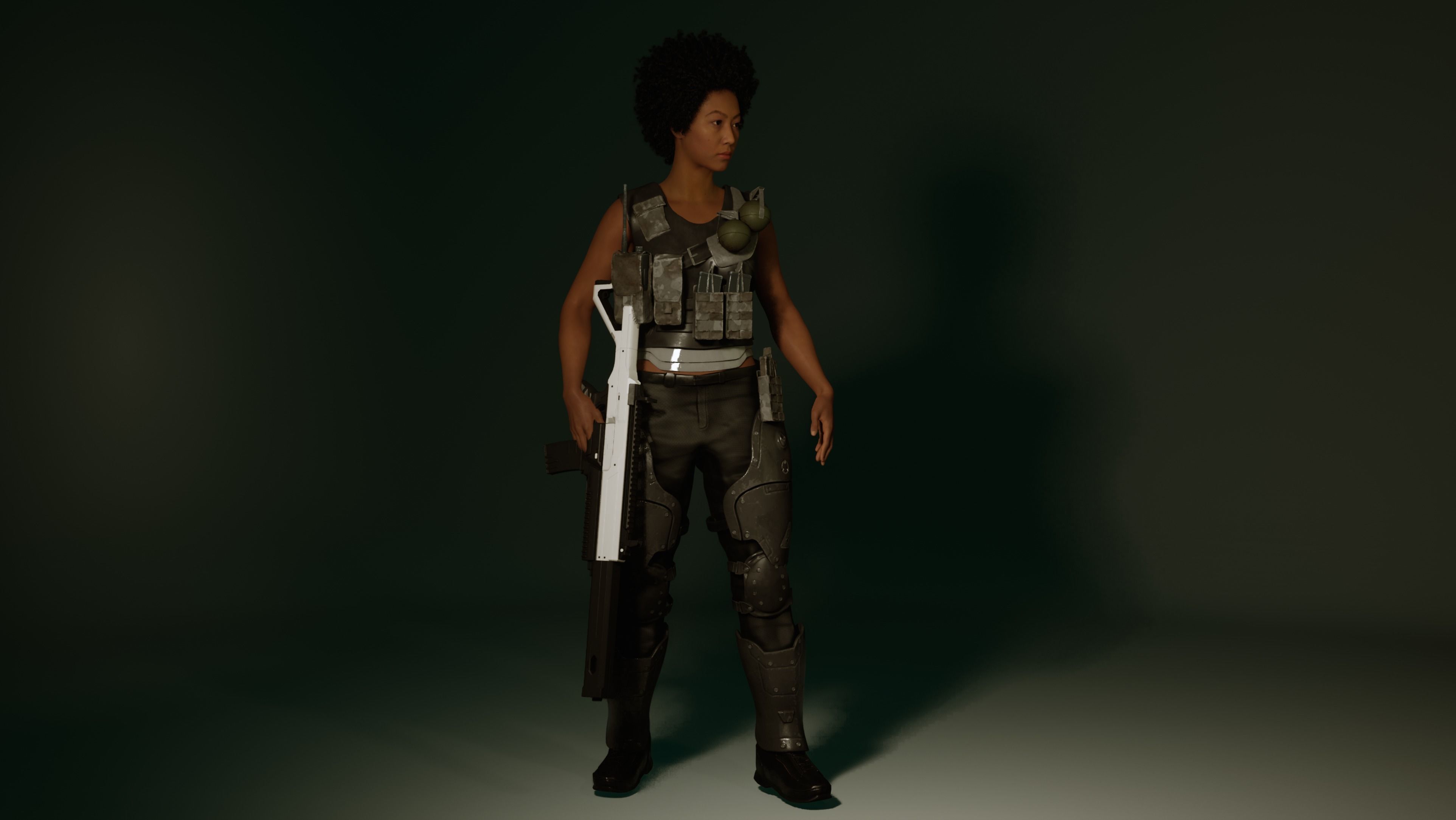 3D model Special forces outfit for Metahuman TallMed Female body VR / AR / low-poly | CGTrader