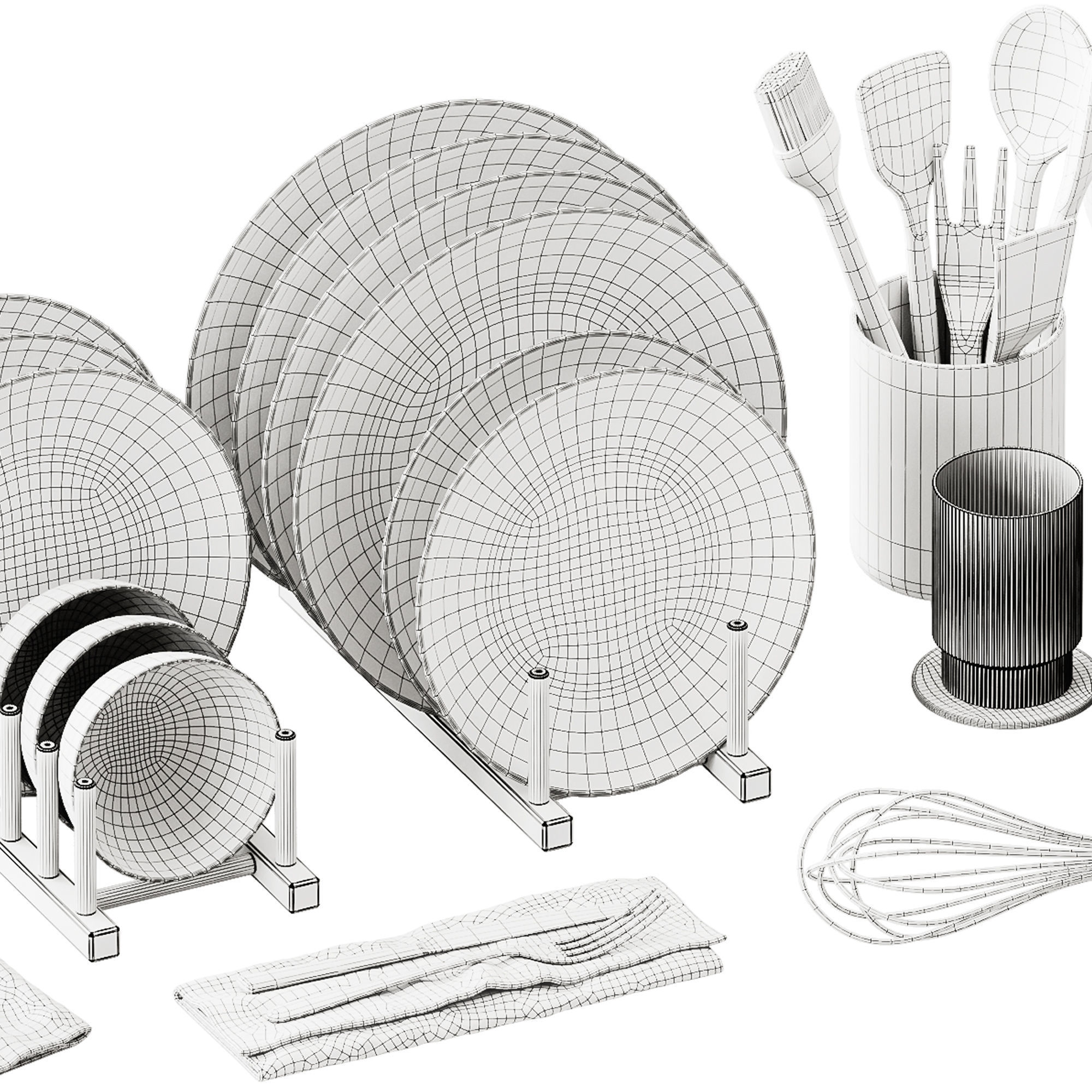 IKEA Ostbit Plate Holder Kitchen Set 3D model | CGTrader