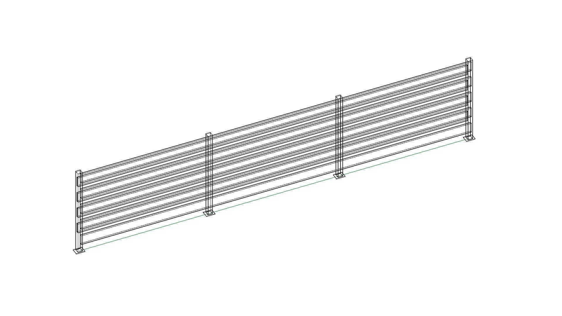 Line Based Double Sided Overlap Slats Fence 3D model | CGTrader