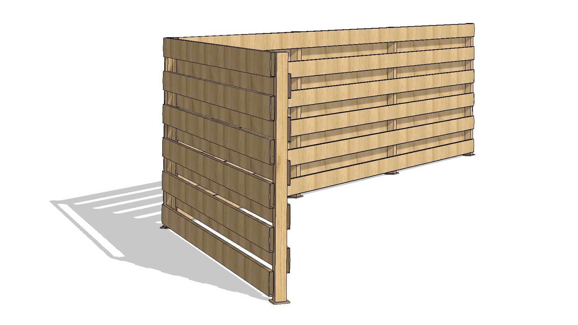 Line Based Double Sided Overlap Slats Fence 3D model | CGTrader