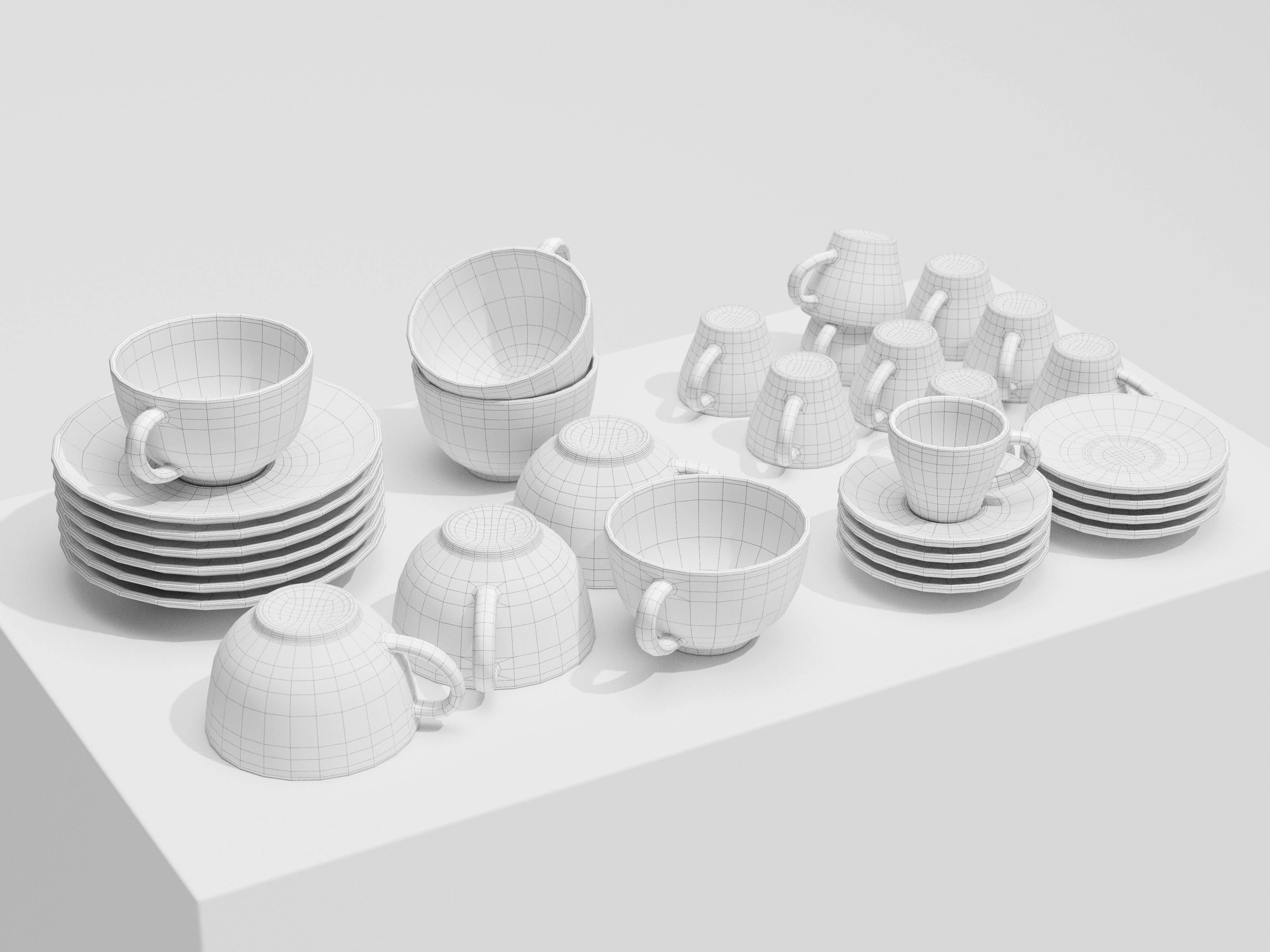 Coffee cups free 3D model | CGTrader