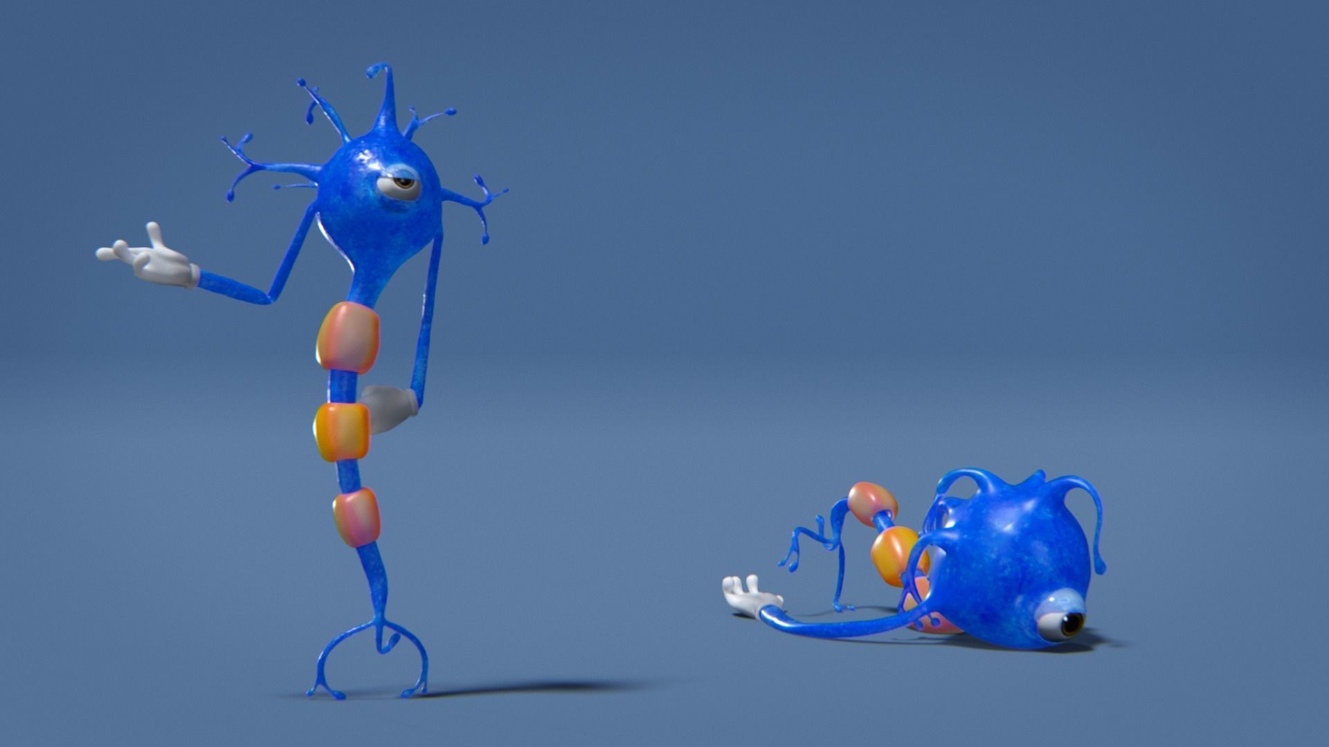 Neuron Cartoon Rig 3D model rigged | CGTrader