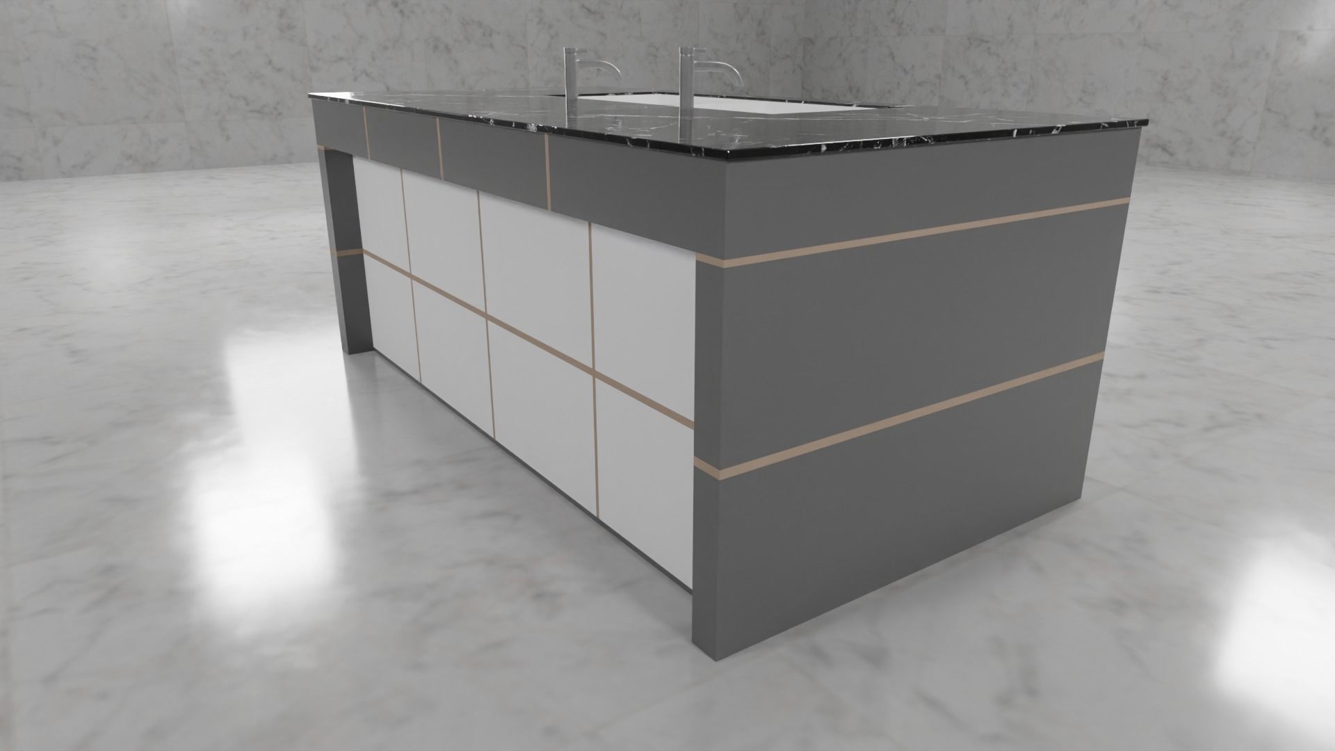 3D model Sci-Fi Kitchen Island VR / AR / low-poly | CGTrader