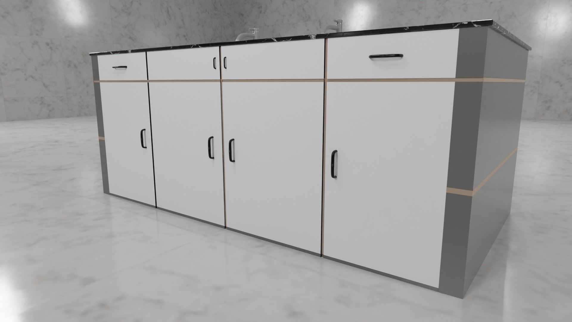 3D model Sci-Fi Kitchen Island VR / AR / low-poly | CGTrader