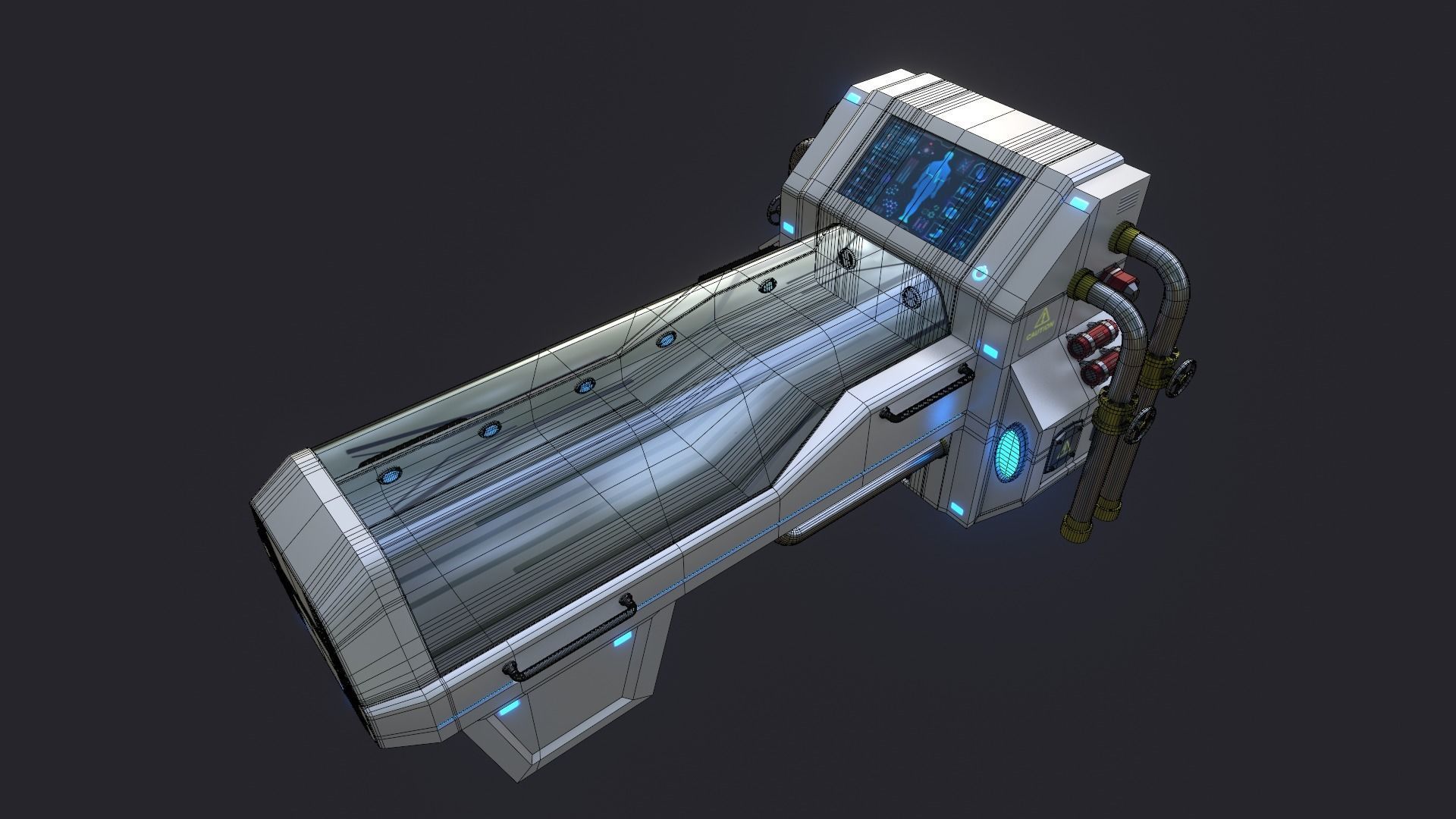 3D model Sci-Fi Cryopod VR / AR / low-poly | CGTrader