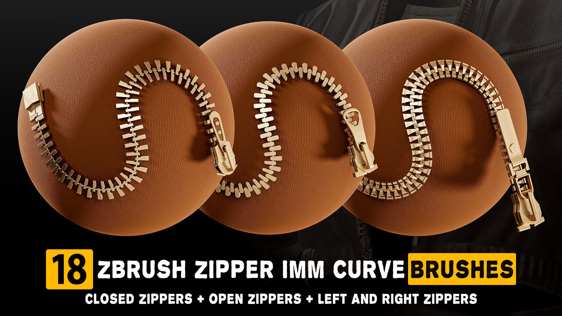 3D model 18 Zbrush Zipper IMM Curve Brushes VR / AR / low-poly | CGTrader