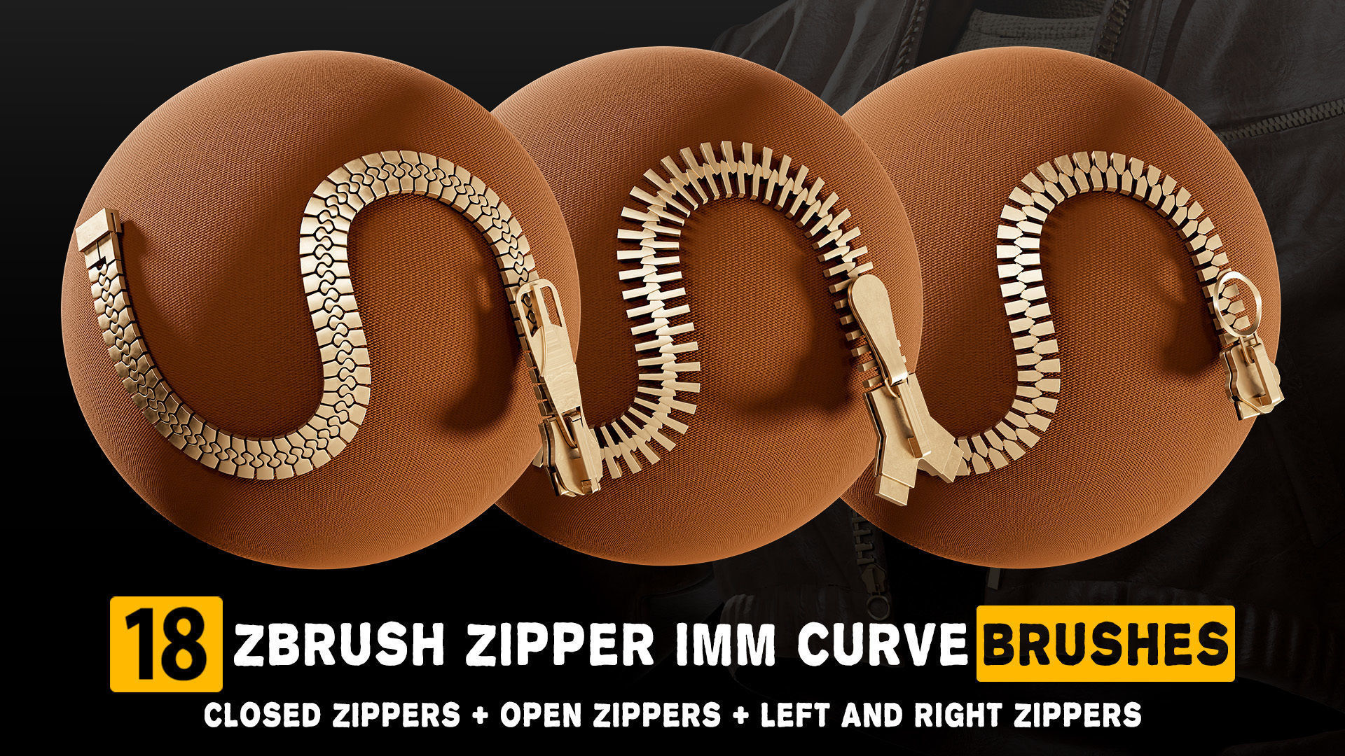 3D model 18 Zbrush Zipper IMM Curve Brushes VR / AR / low-poly | CGTrader