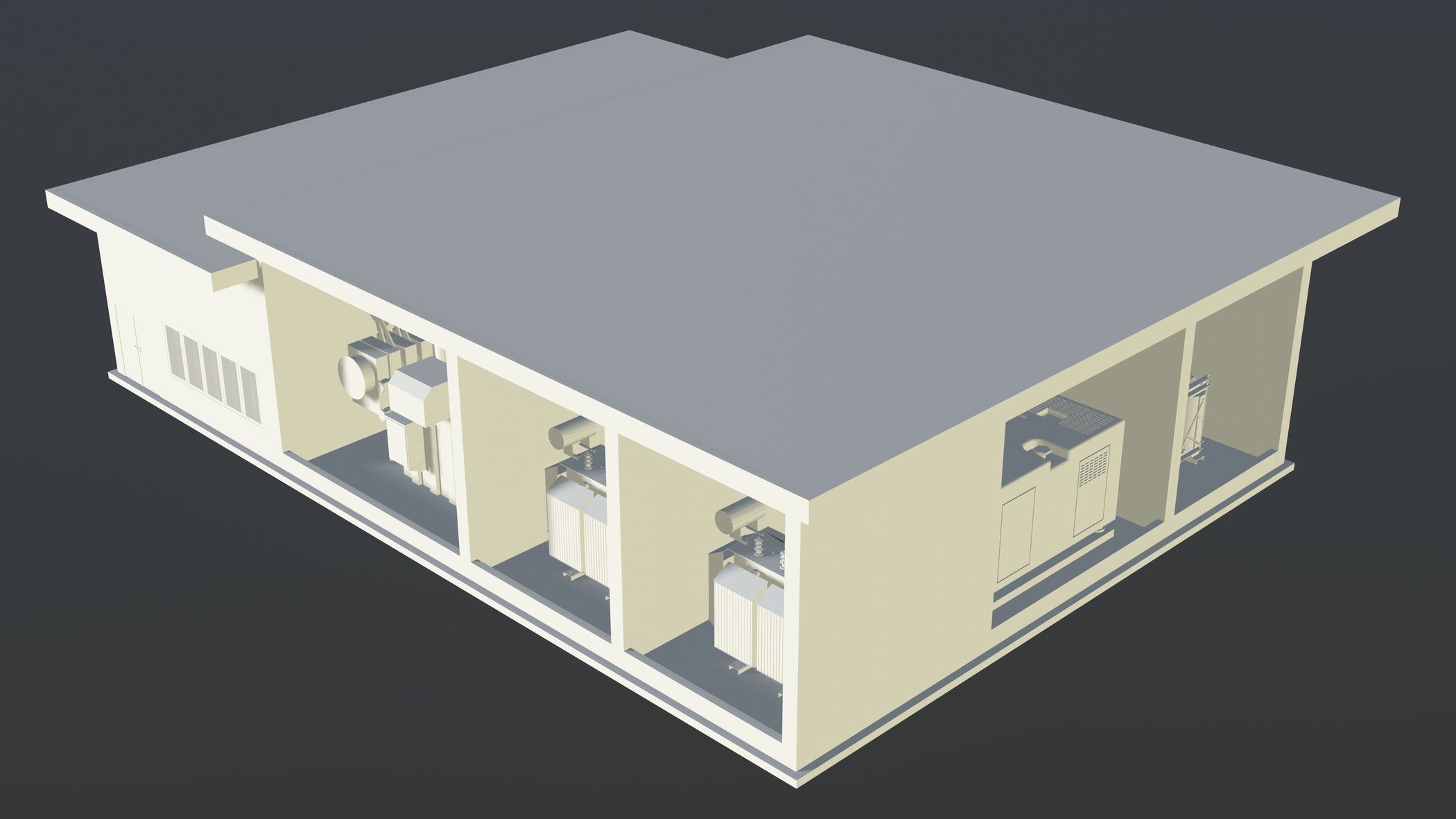 Industrial building - transformer room 3D model | CGTrader