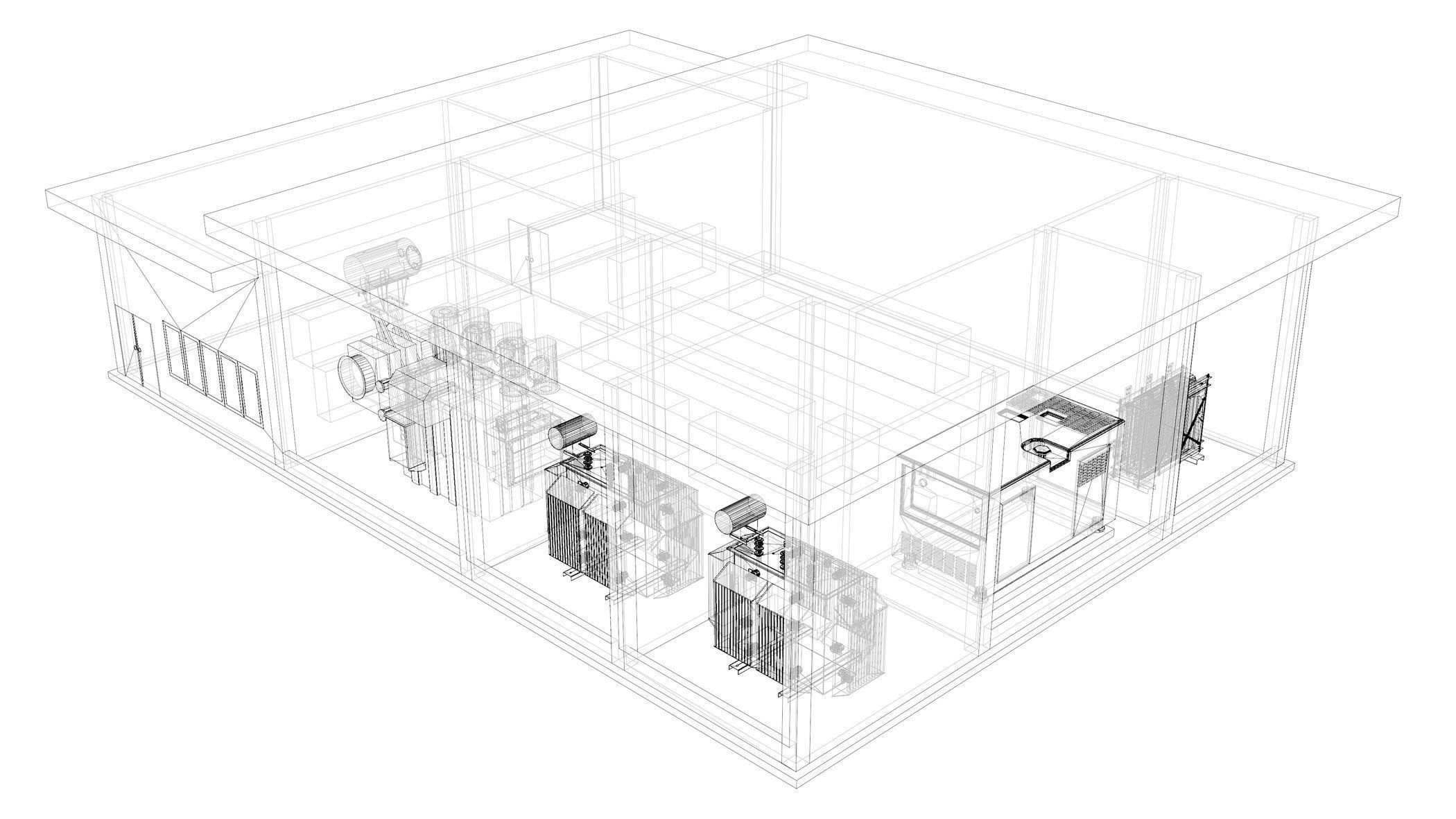 Industrial building - transformer room 3D model | CGTrader