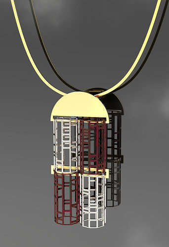 Pendant square network free 3D model | CGTrader