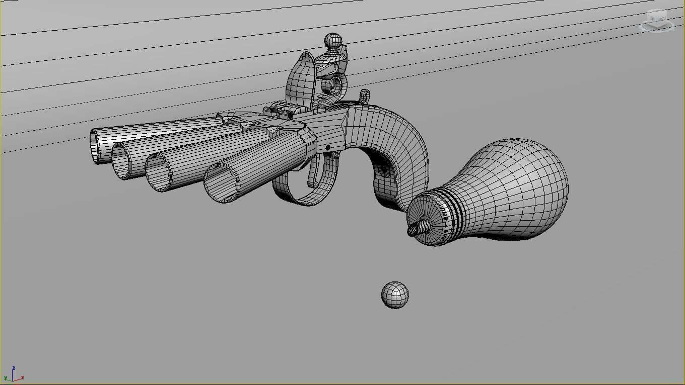 Duckfoot Pistol Derringer 3D model | CGTrader