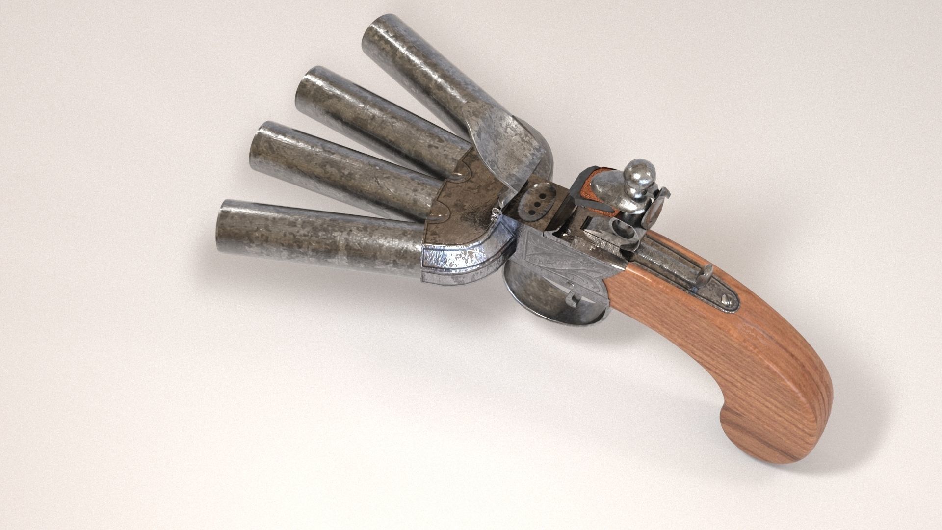 Duckfoot Pistol Derringer 3D model | CGTrader