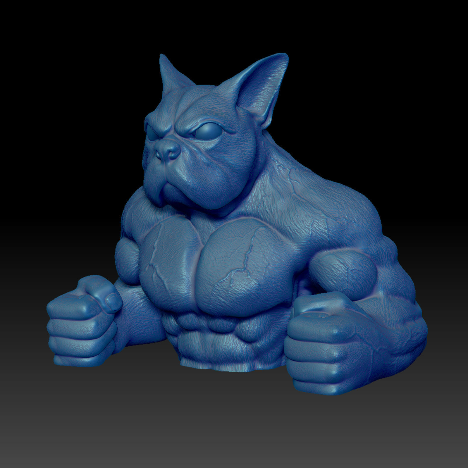 Bulldog-Dozer Bust- High-Polygon- STL 3D Print Model 3D model 3D ...