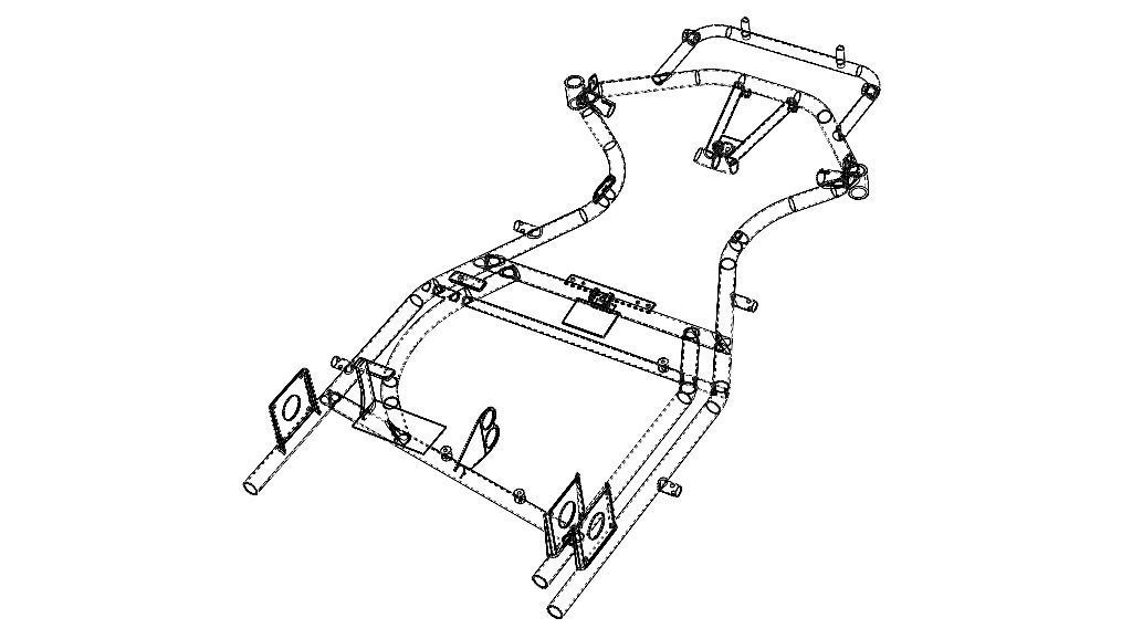 Chassis Frame Design of Go-Kart Vehicle 3D model rigged | CGTrader