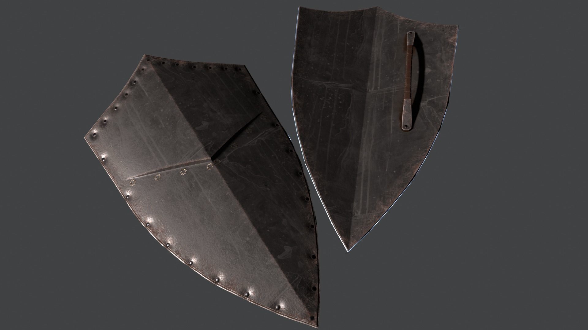 3D model Medieval iron shield VR / AR / low-poly | CGTrader