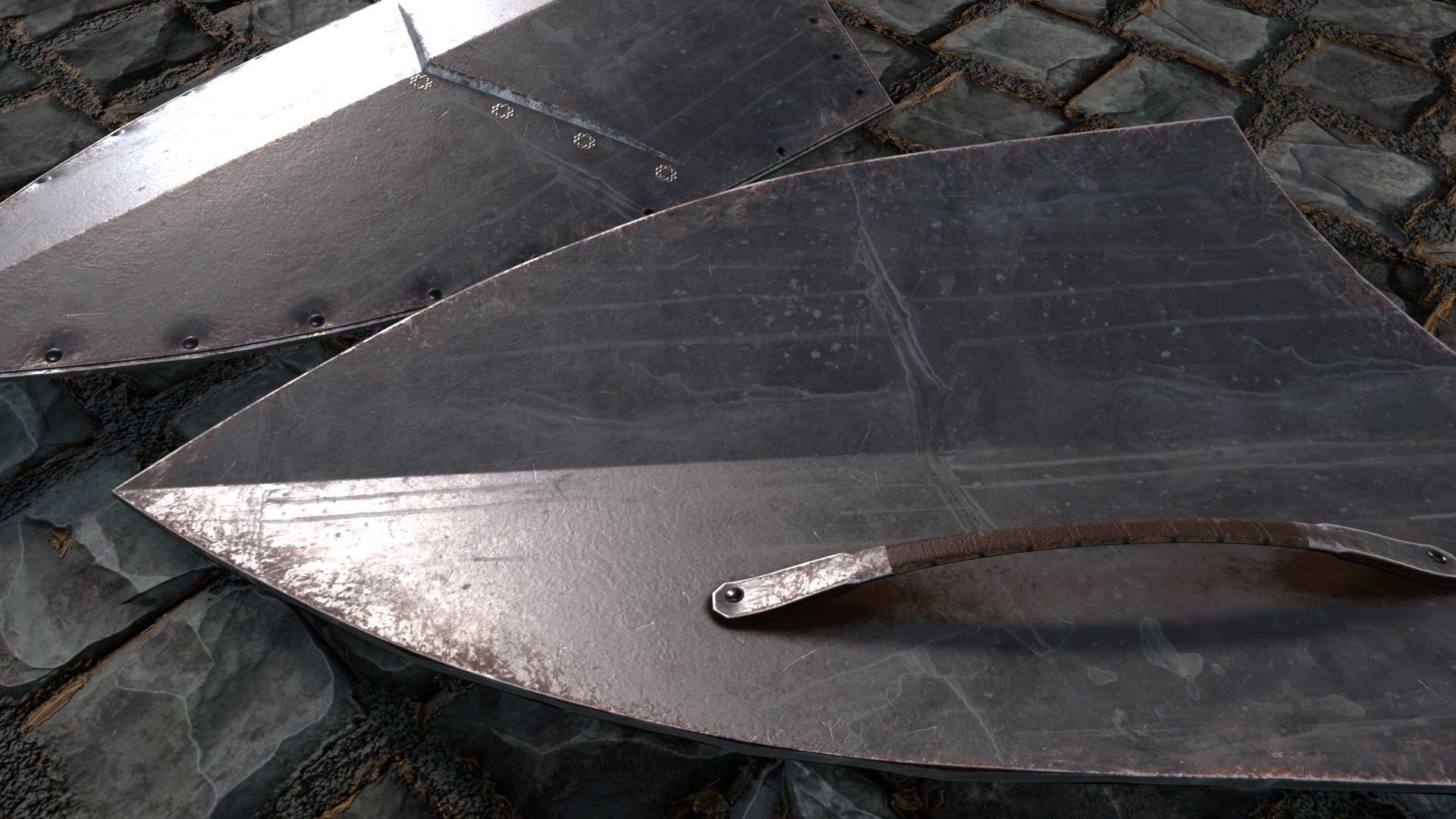3D model Medieval iron shield VR / AR / low-poly | CGTrader