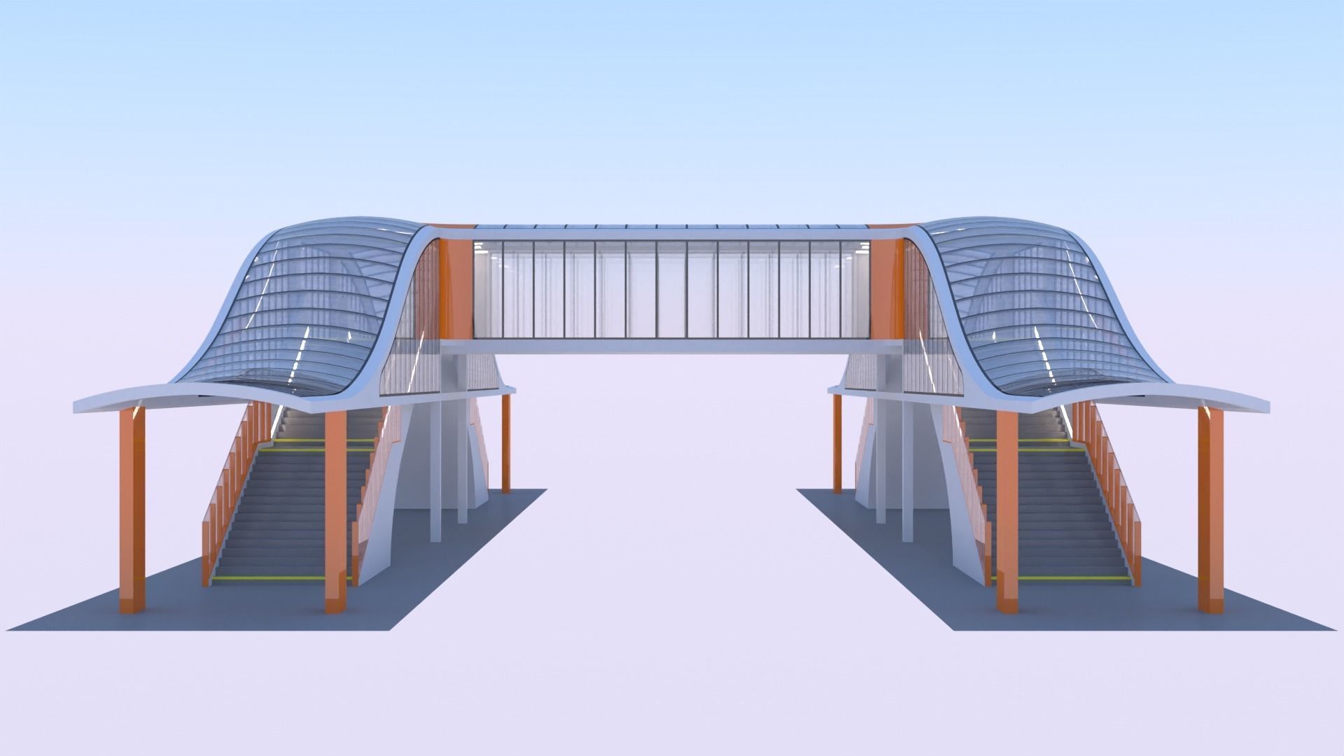 Covered pedestrian bridge II 3D model | CGTrader