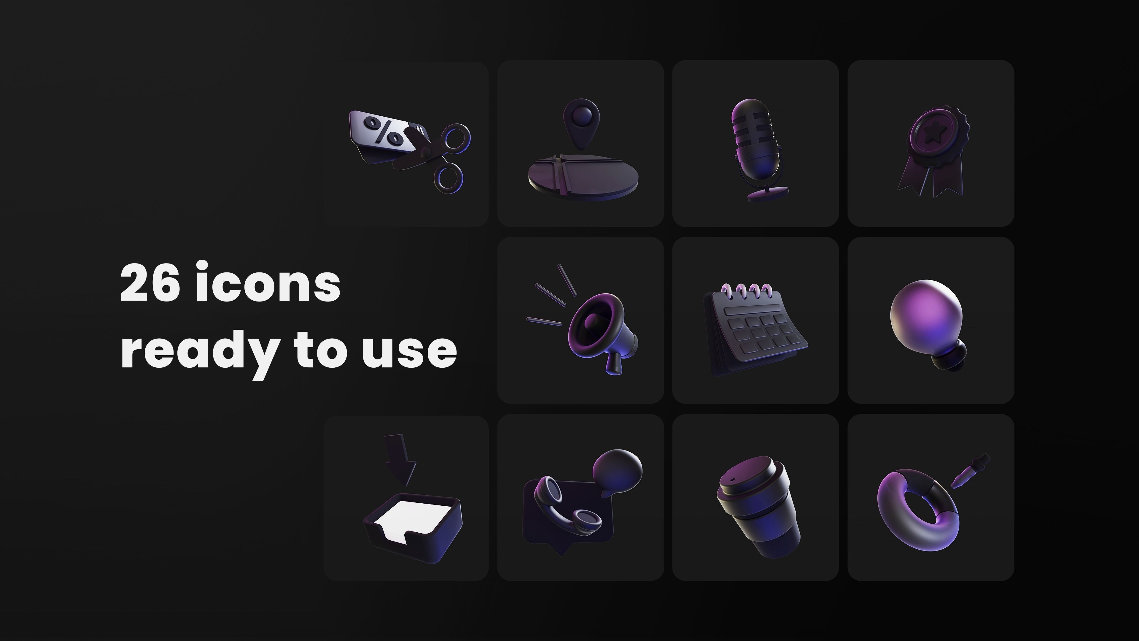 3D model 3D Essential Icons VR / AR / low-poly | CGTrader