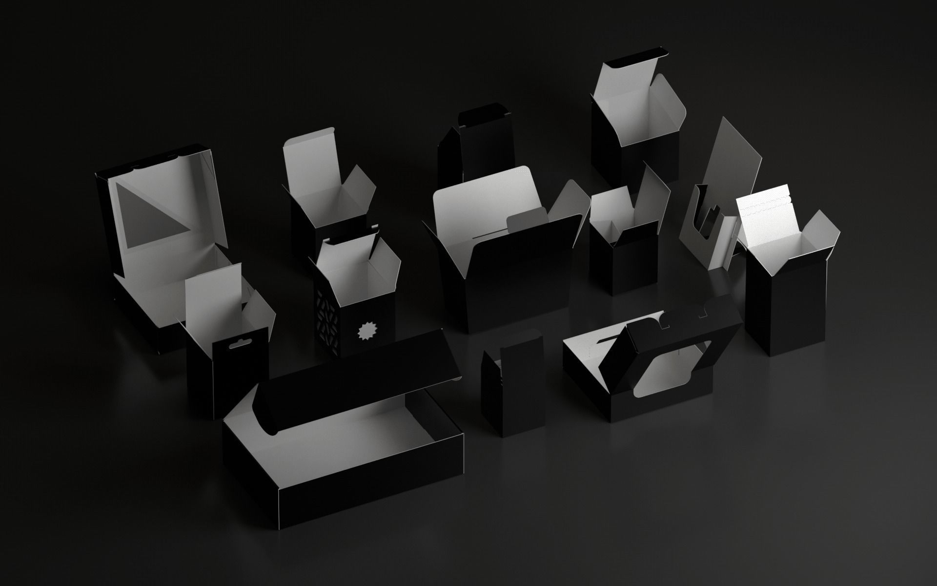 3D model Bundle of Packaging Boxes VR / AR / low-poly | CGTrader