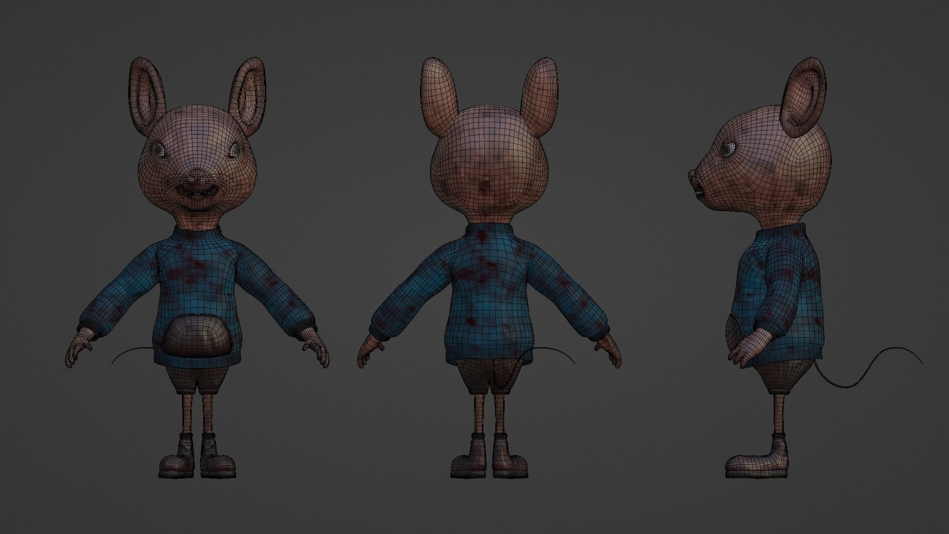 Scruffy Mouse free VR / AR / low-poly 3D model | CGTrader