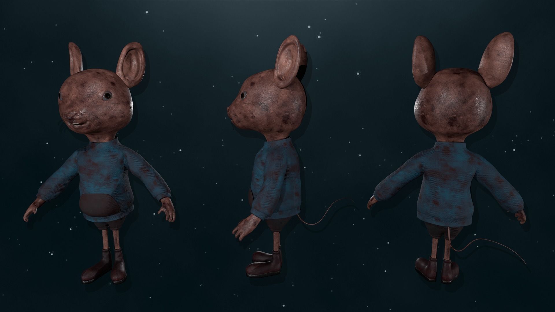 Scruffy Mouse free VR / AR / low-poly 3D model | CGTrader