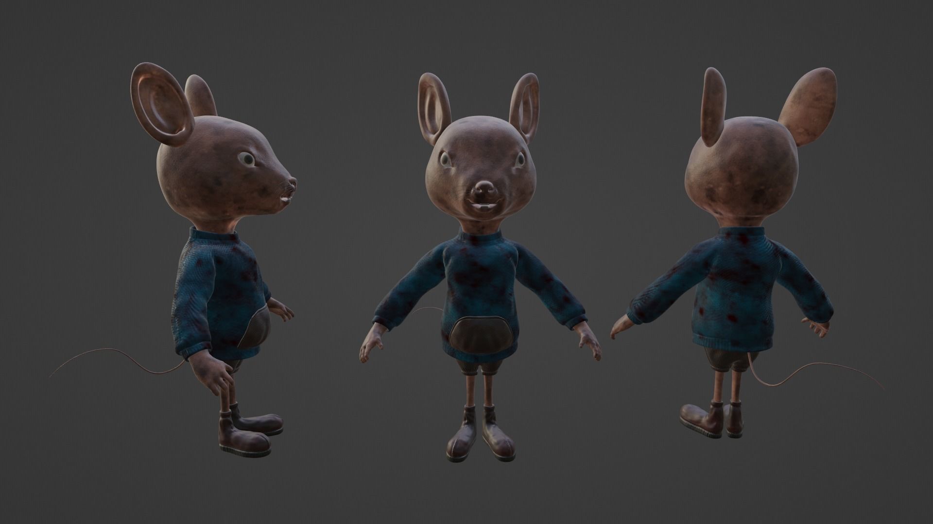 Scruffy Mouse free VR / AR / low-poly 3D model | CGTrader