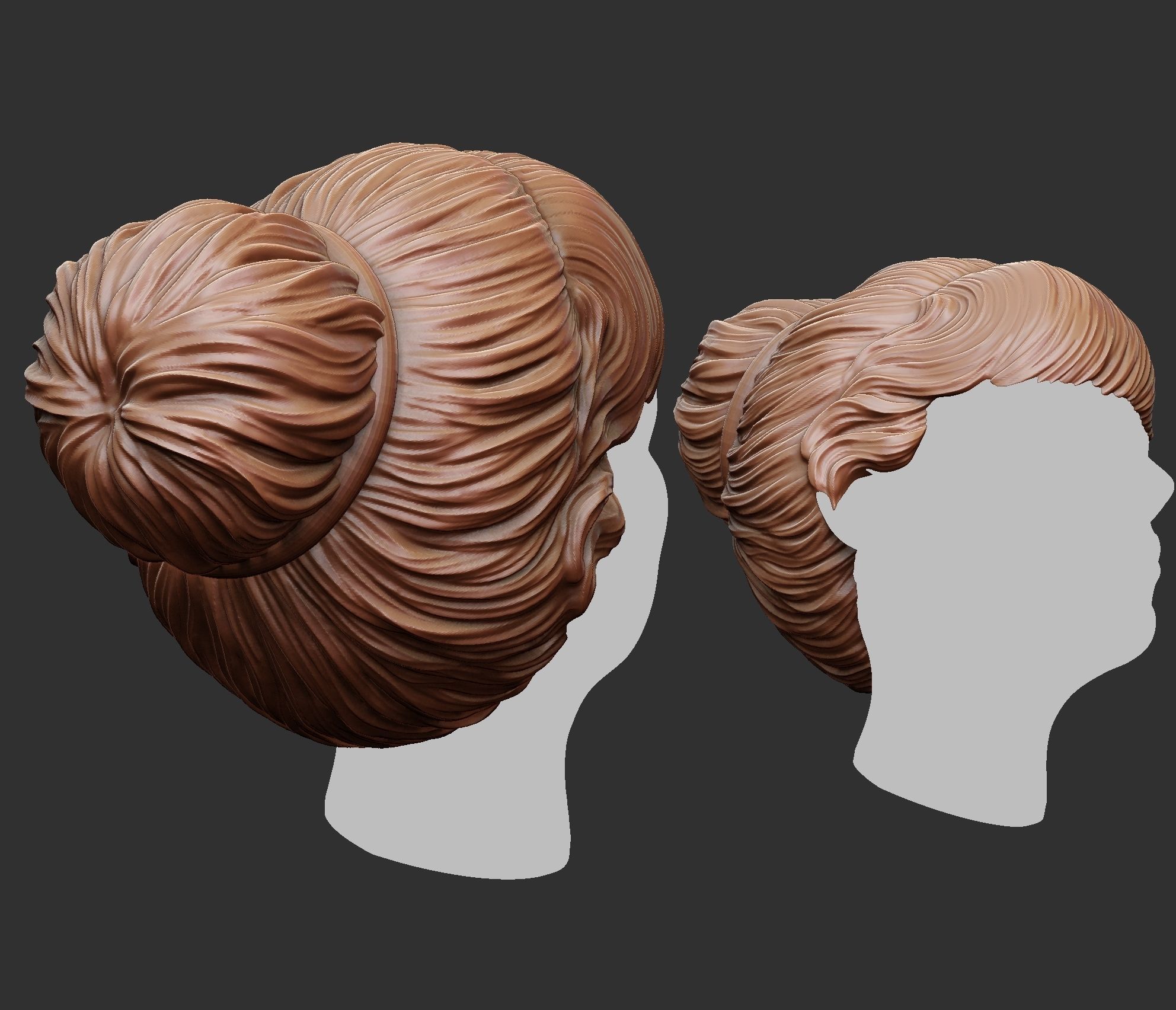 BUN Hairstyle 3D model 3D printable | CGTrader