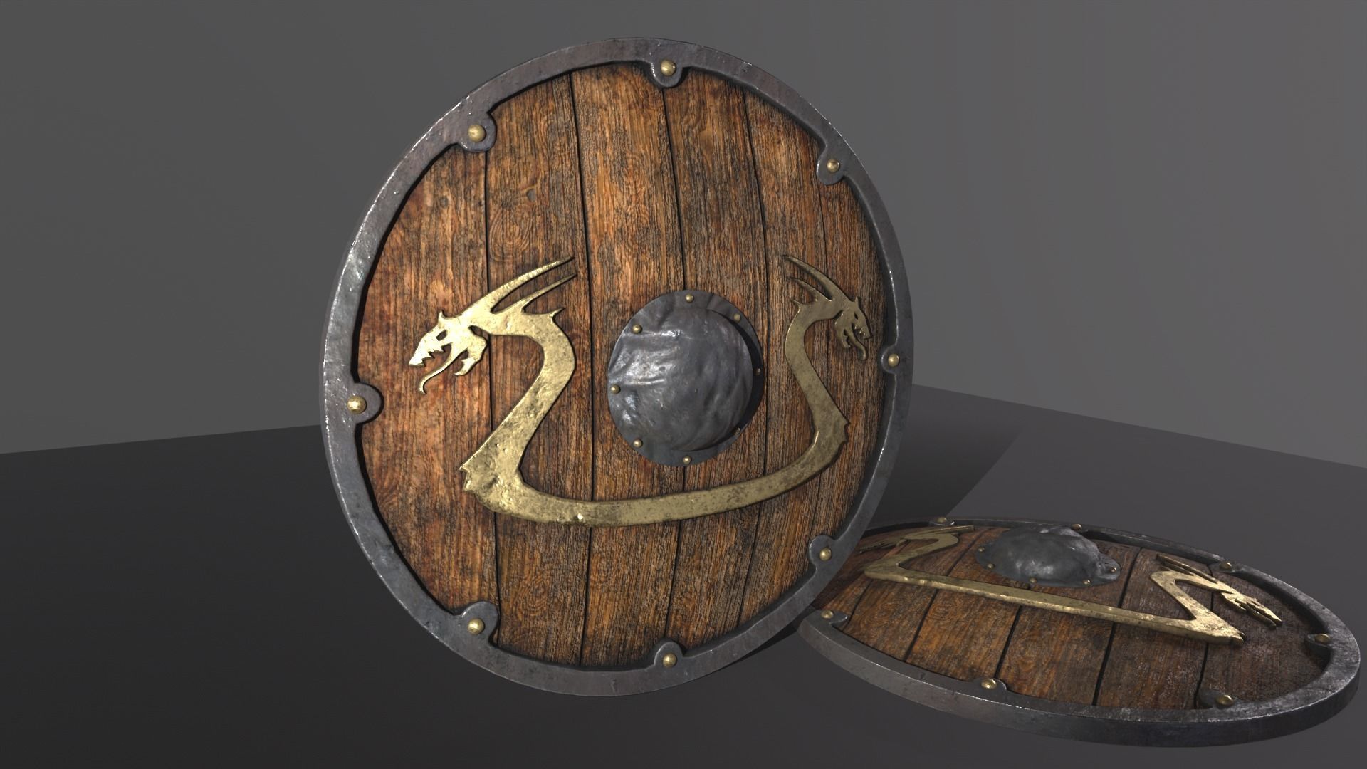 3D model Viking Shield - Wood and Metal VR / AR / low-poly | CGTrader