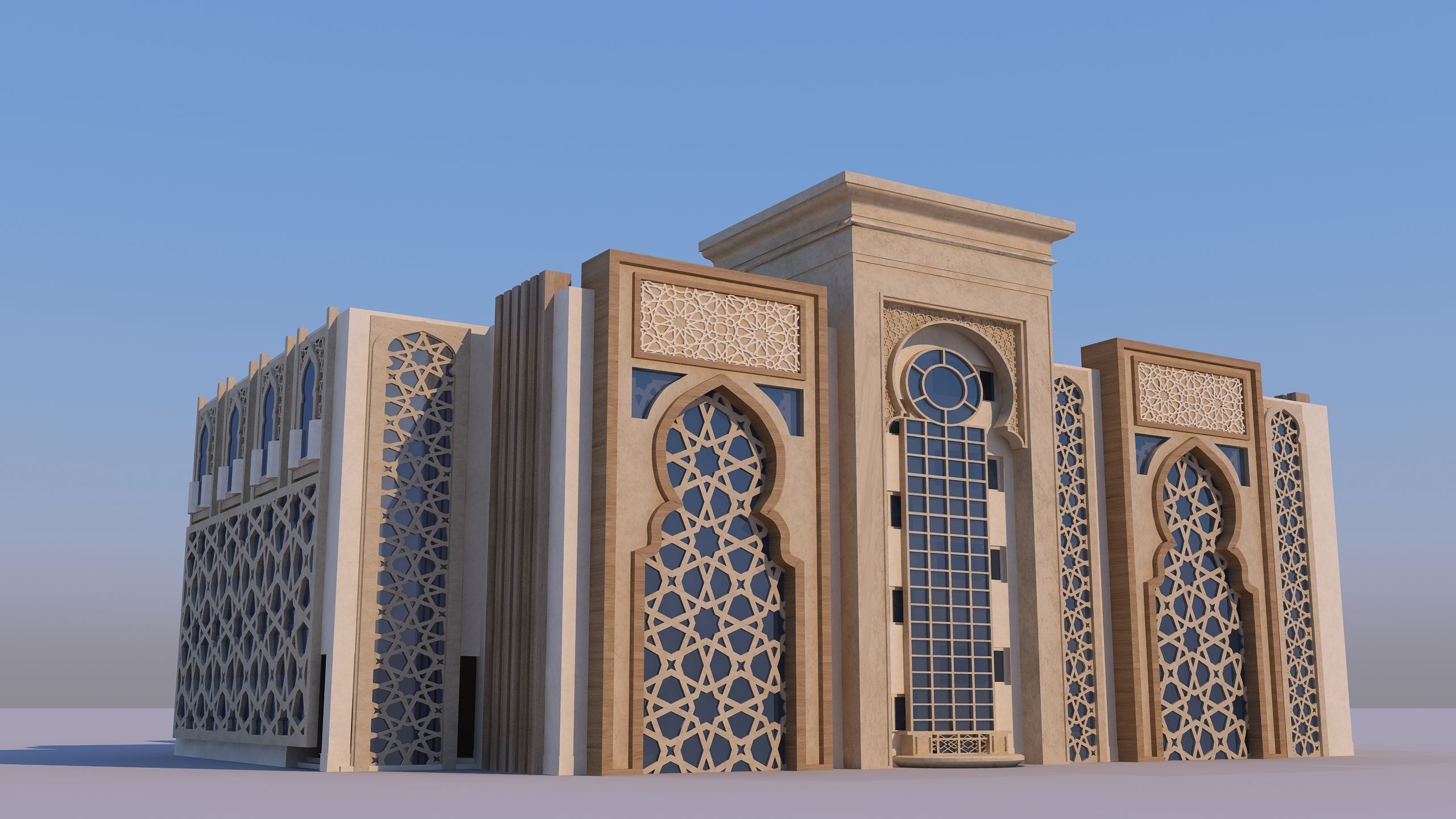 0164 - Islamic Facade Building 3D model | CGTrader