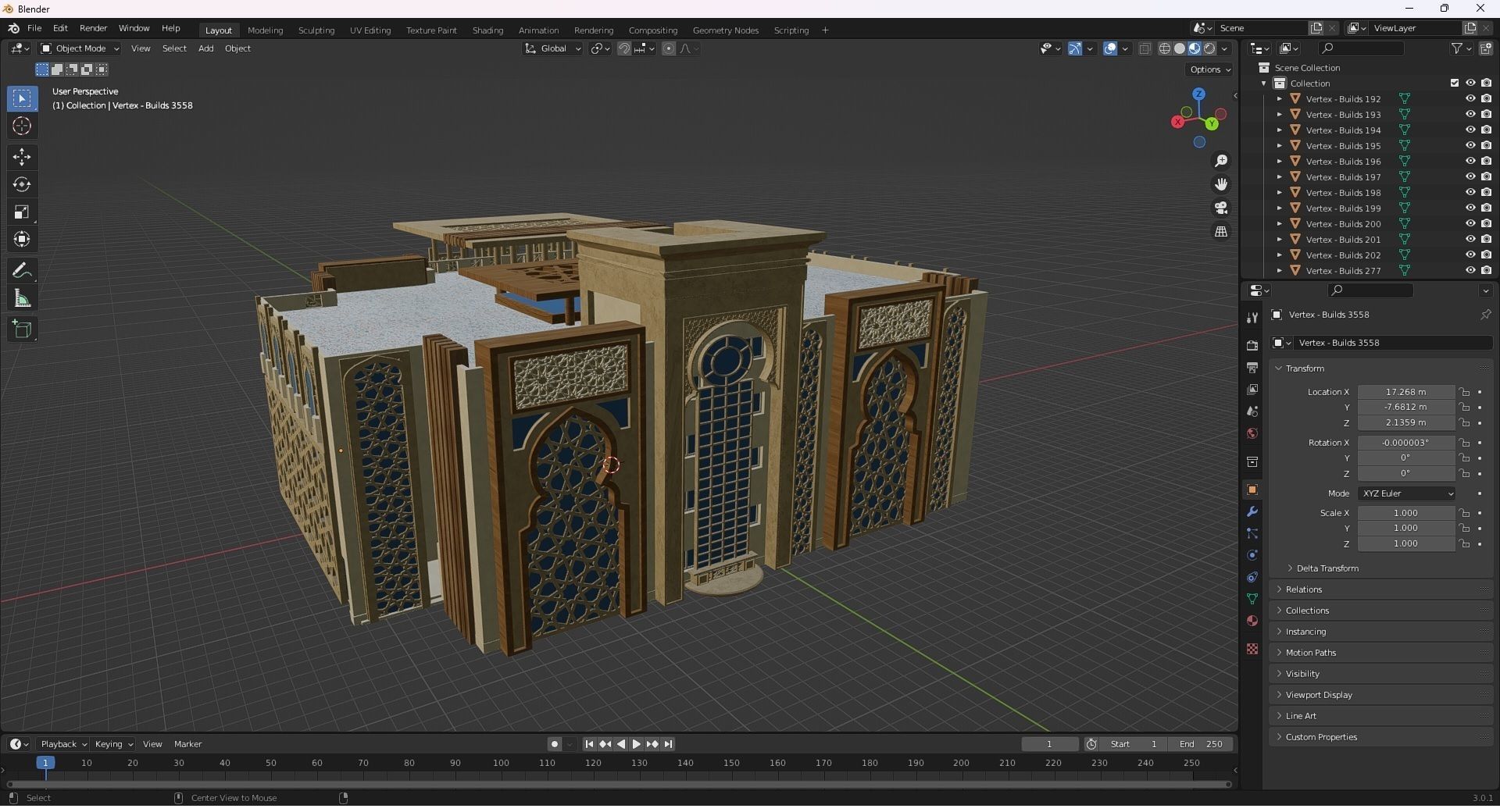 0164 - Islamic Facade Building 3D model | CGTrader
