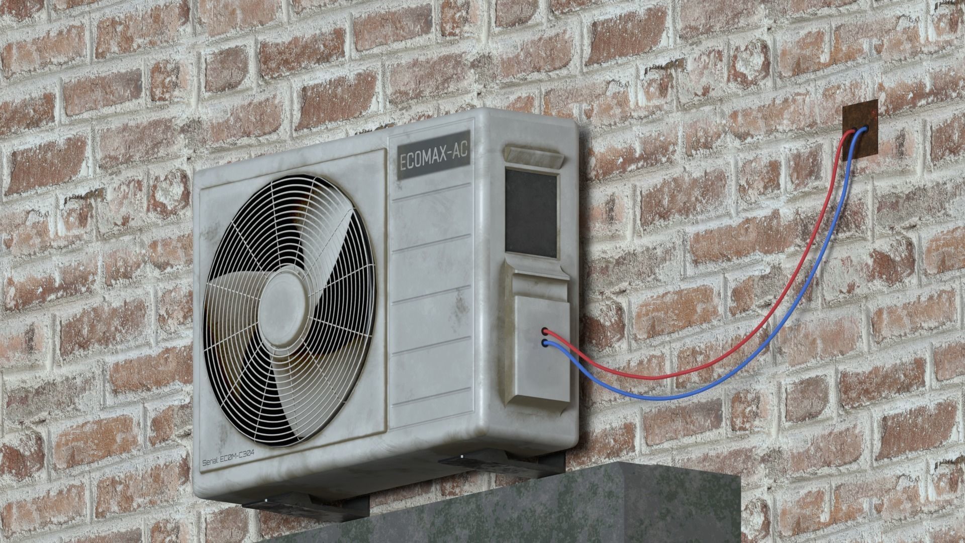 3D model Dirty White Worn AC Unit VR / AR / low-poly | CGTrader