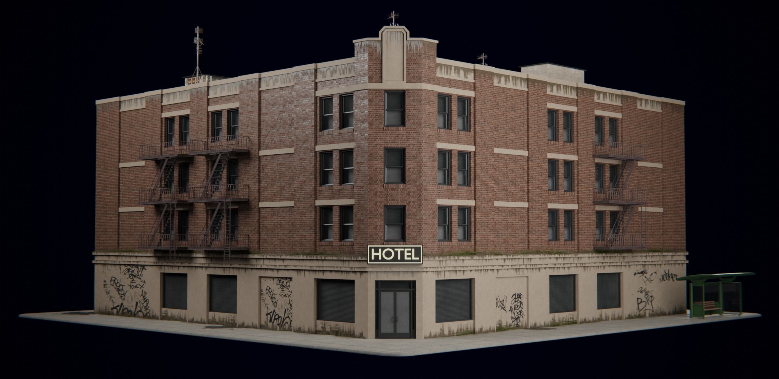 3D model Old city street Assets VR / AR / low-poly | CGTrader