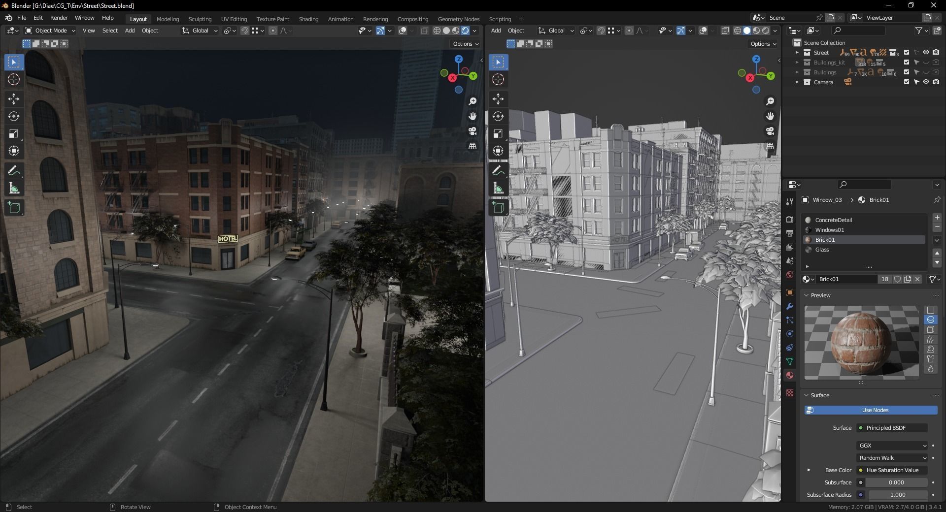 3D model Old city street Assets VR / AR / low-poly | CGTrader