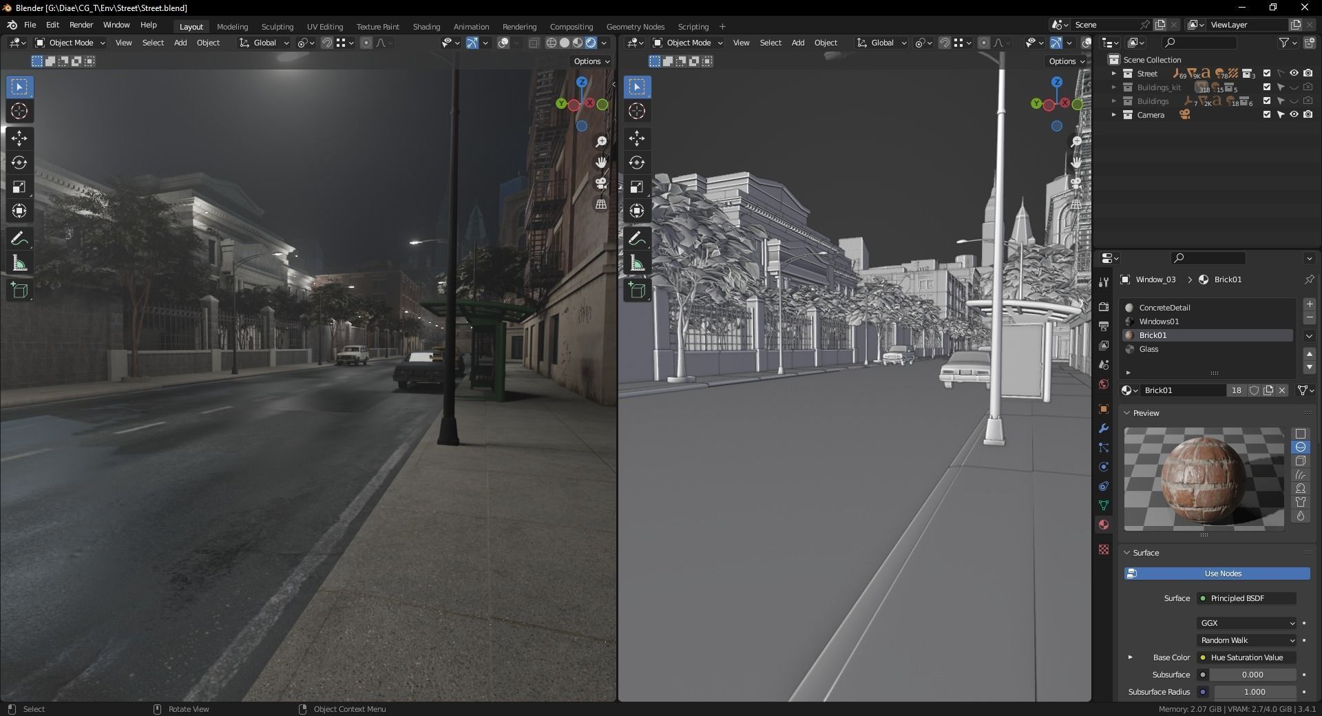3D model Old city street Assets VR / AR / low-poly | CGTrader